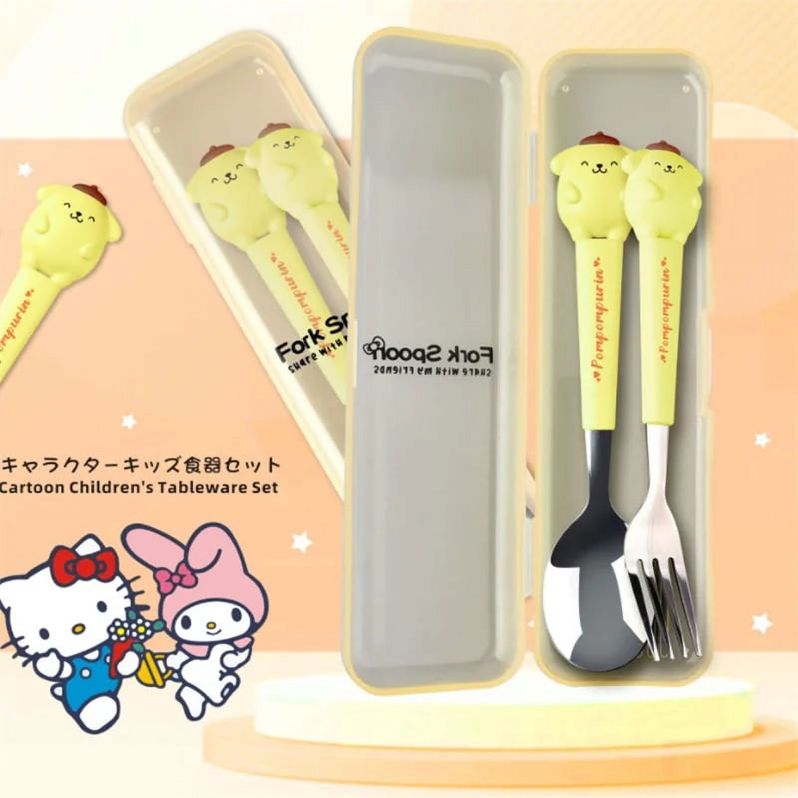 Sanrio Children Tableware Hello Kitty Melody Kuromi Silicone Handle ...