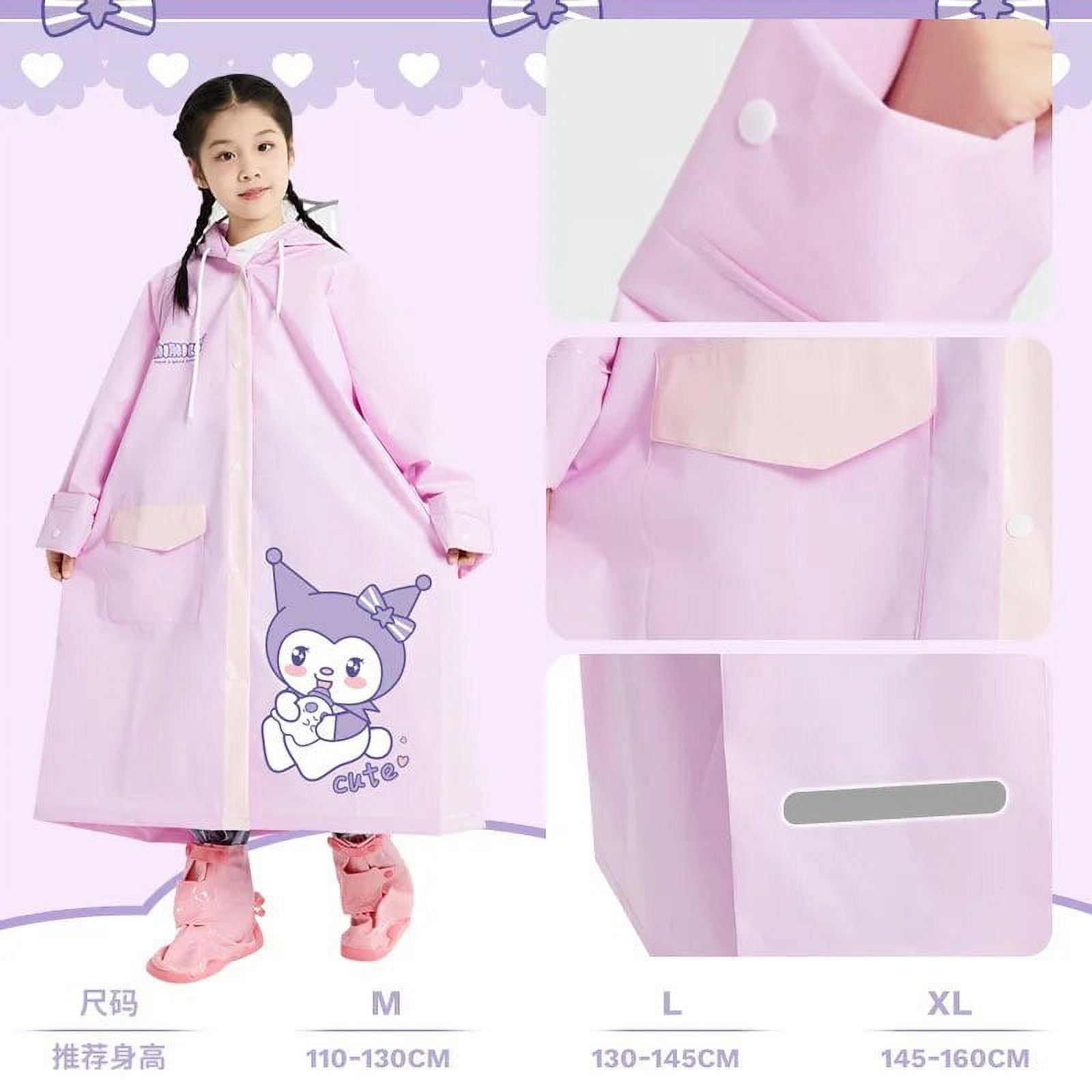 Sanrio Children's Raincoat Kuromi Cartoon Thickened Waterproof Eva Rain ...