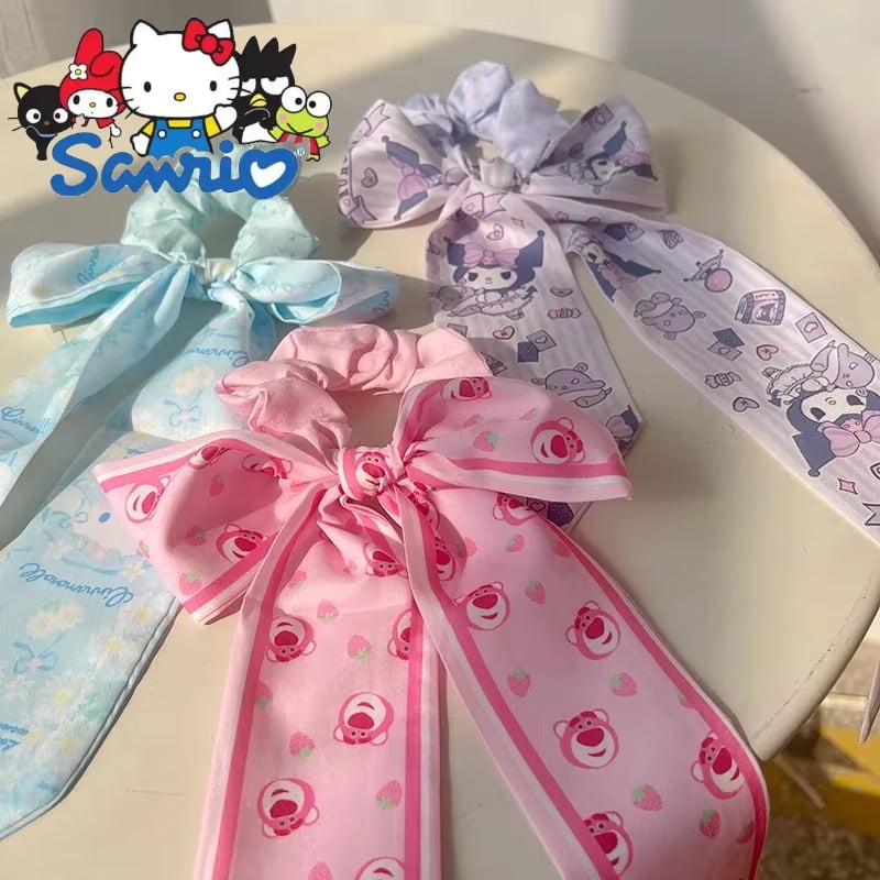 Sanrio Cinnamonroll Hair Band My Melody Satin Ribbon Bow Intestine Hair ...