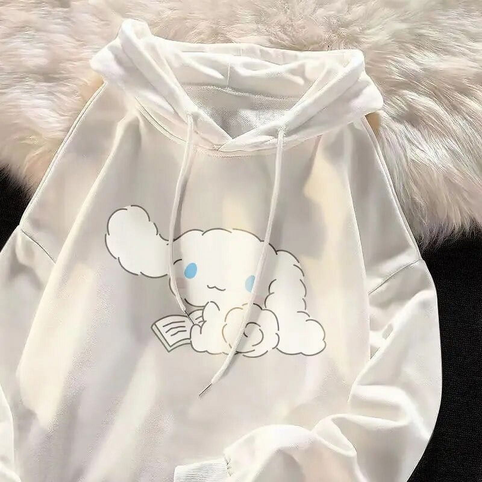 Sanrio Cinnamoroll Anime Kawaii Autumn Winter Hooded Sweatshirt Cute ...