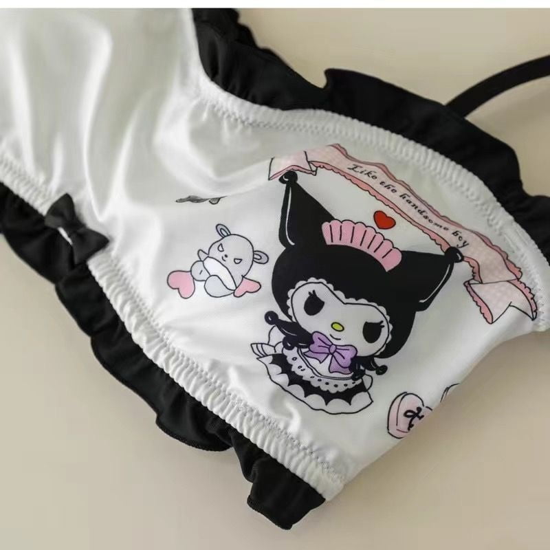 Sanrio Cinnamoroll Anime Underwear Kawaii Kuromi Cartoon Lace Bra