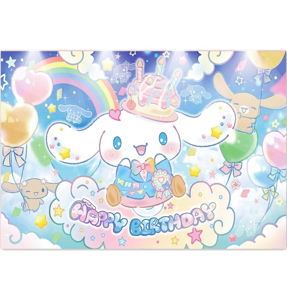 Sanrio Cinnamoroll Birthday Party Banner,5 x 3ft Elsa Photography ...