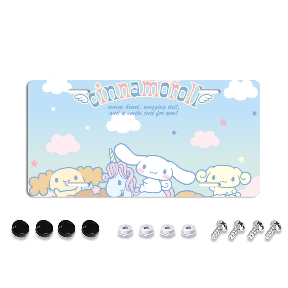 Sanrio Cinnamoroll Cartoon License Plate Cover Personalized Car License ...