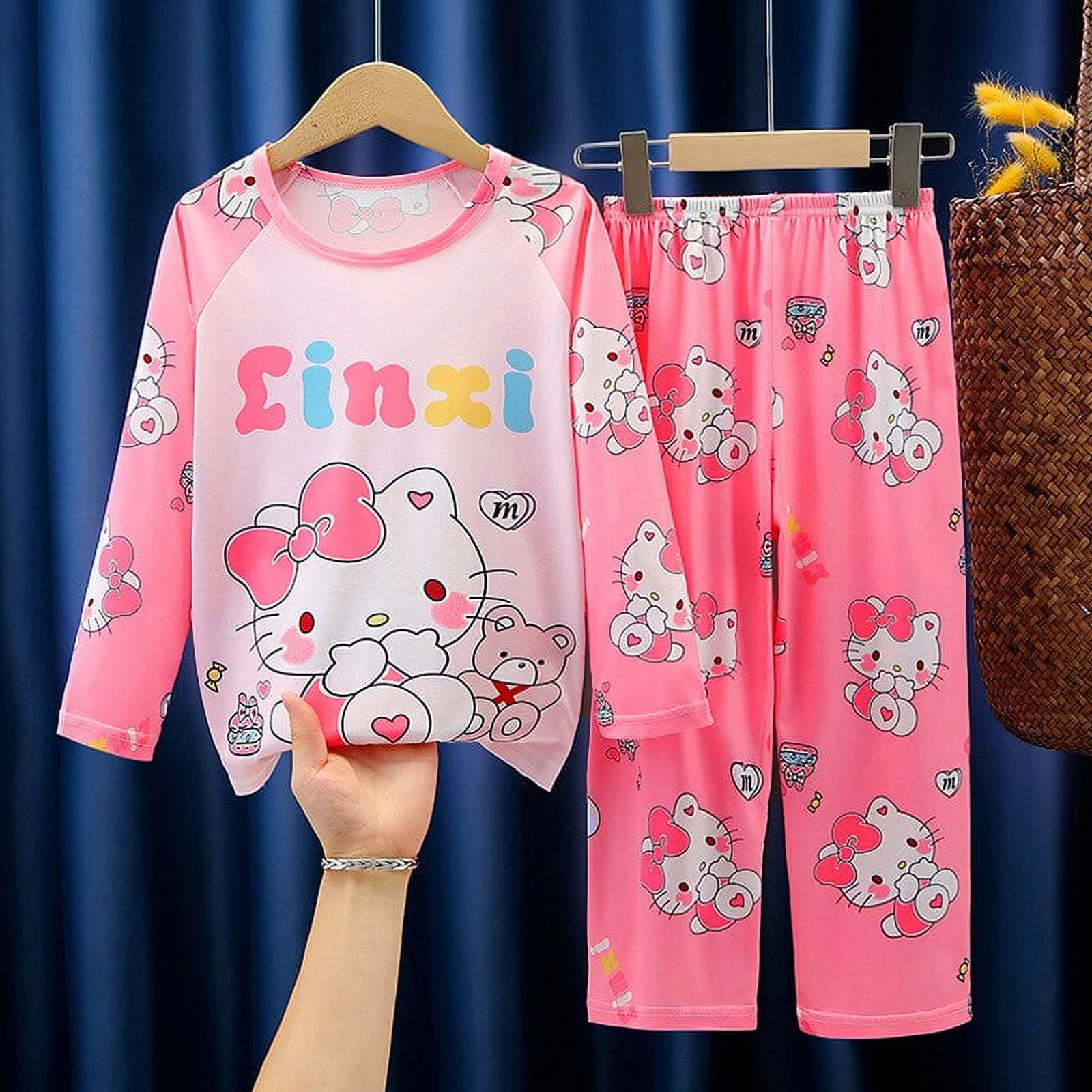 Sanrio Cinnamoroll Children Pajamas Suit Hello Kitty Sleepwear Kuromi ...