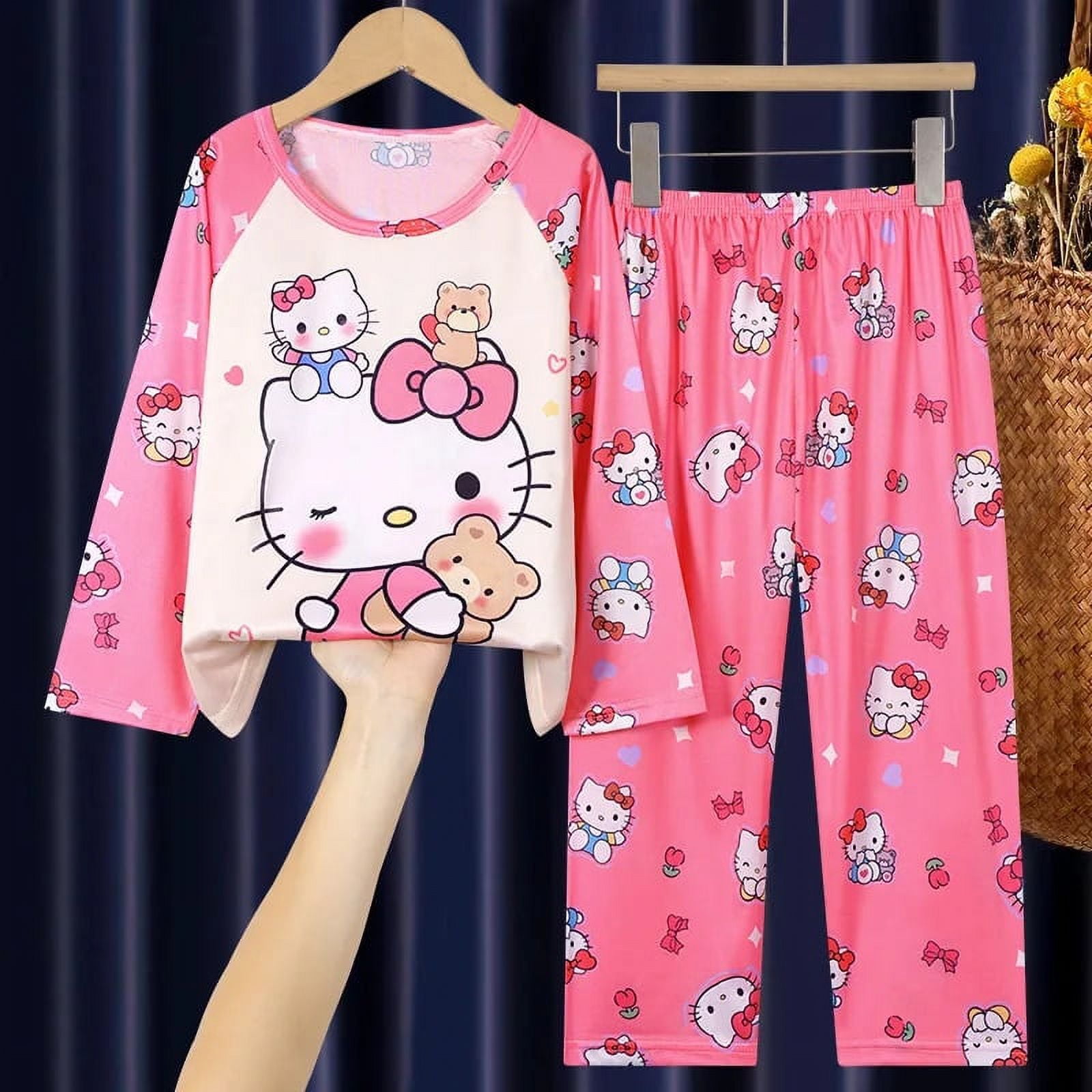 Sanrio Cinnamoroll Children Pajamas Suit Hello Kitty Sleepwear Kuromi ...