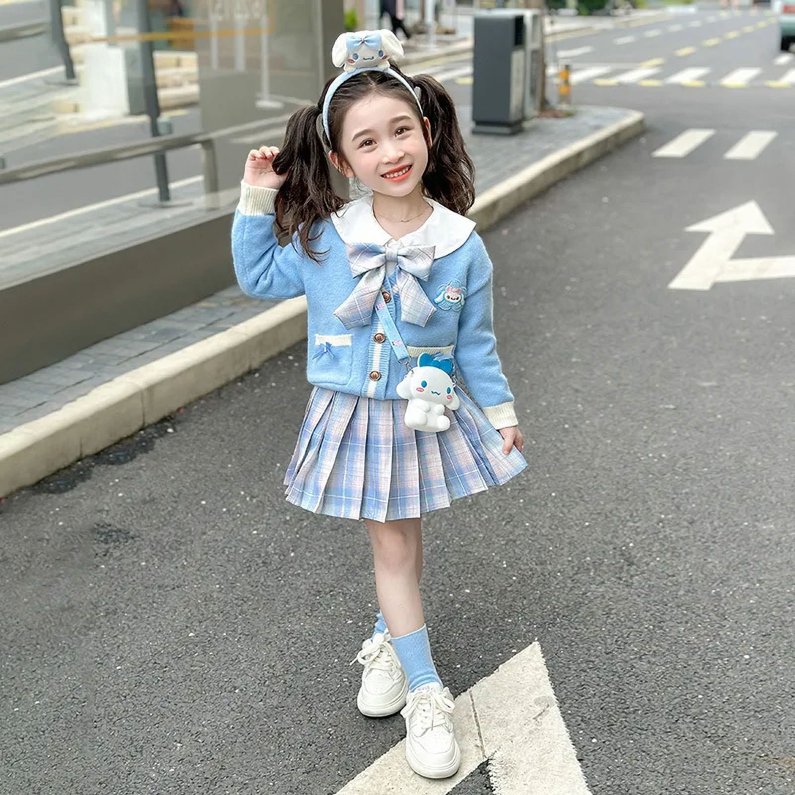 Sanrio Cinnamoroll Children's CosPlay Academy Style Pleated Skirt Girl ...