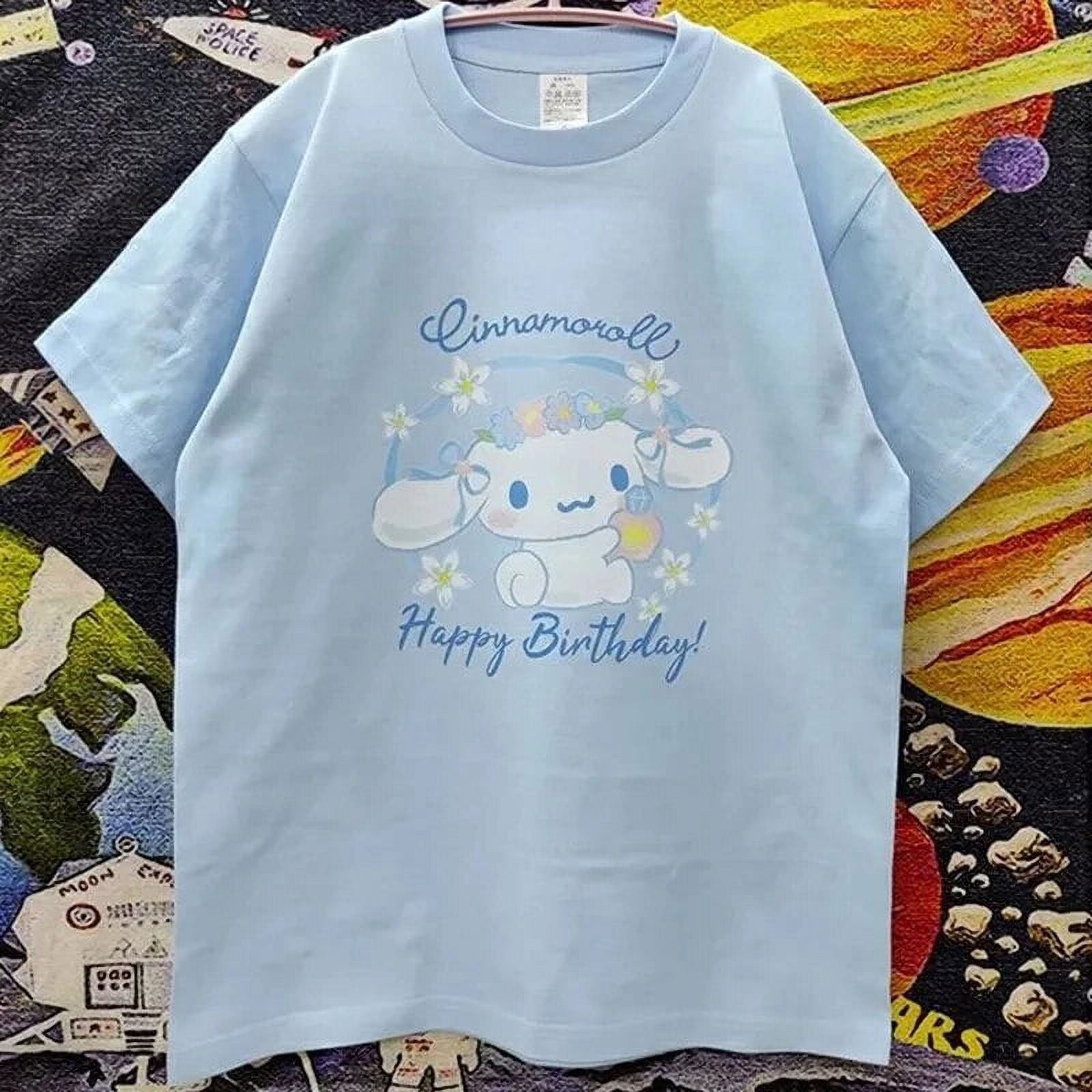Sanrio Cinnamoroll Clothes Summer Women Japan Cartoon Short Sleeved T ...