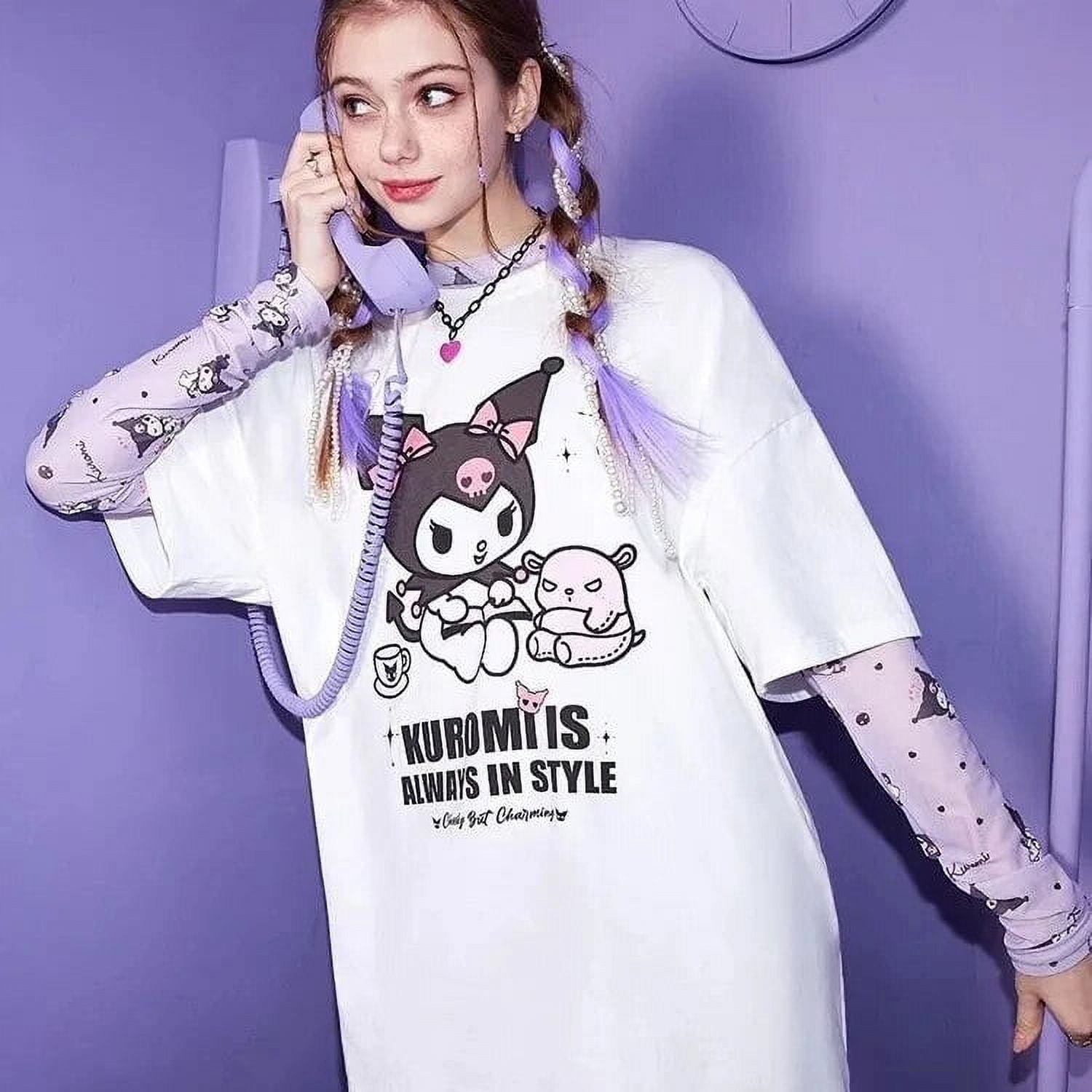 Sanrio Cinnamoroll Clothes Summer Women Japan Cartoon Short Sleeved T ...