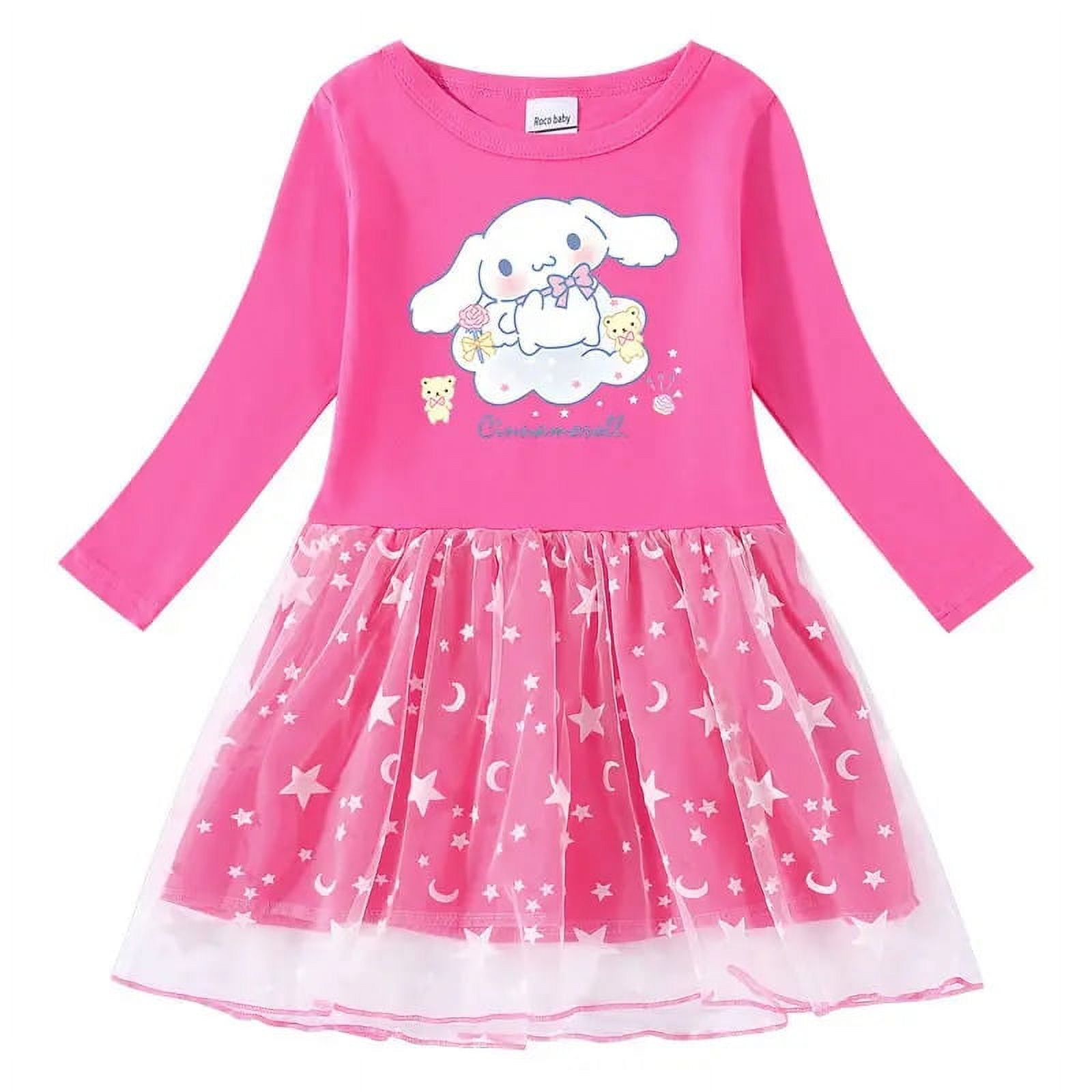 Sanrio Cinnamoroll Girls Dress Kids Cartoon Long Sleeve Gauze Skirt ...