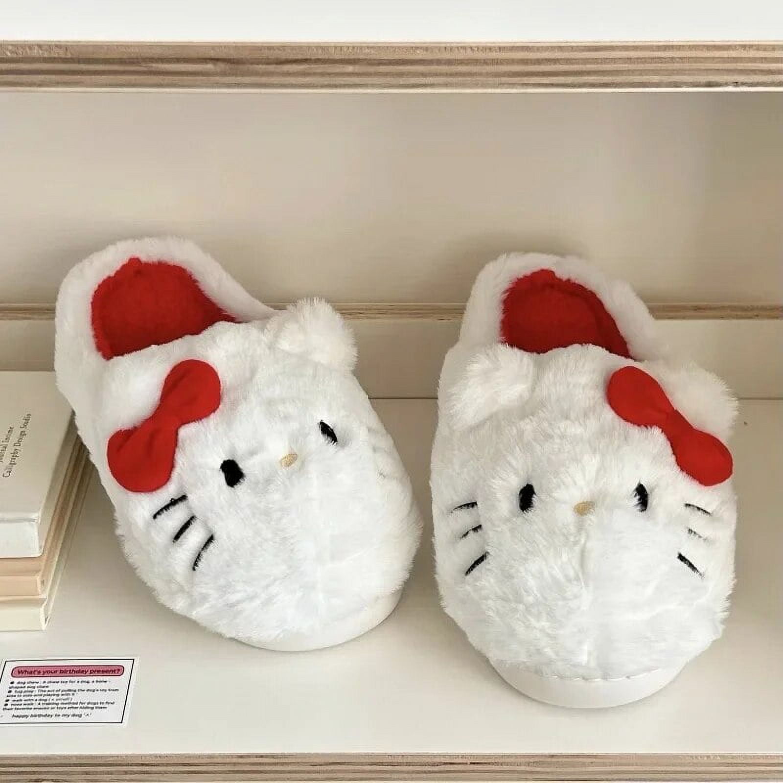 Sanrio Cinnamoroll Hello Kitty Kuromi Slippers Cute Cotton Fuzzy ...