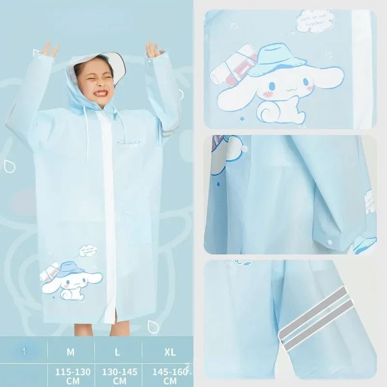 Sanrio Cinnamoroll Kawaii Kid Children Raincoat Rain Poncho Cloak Outdoor School Kindergarten ...