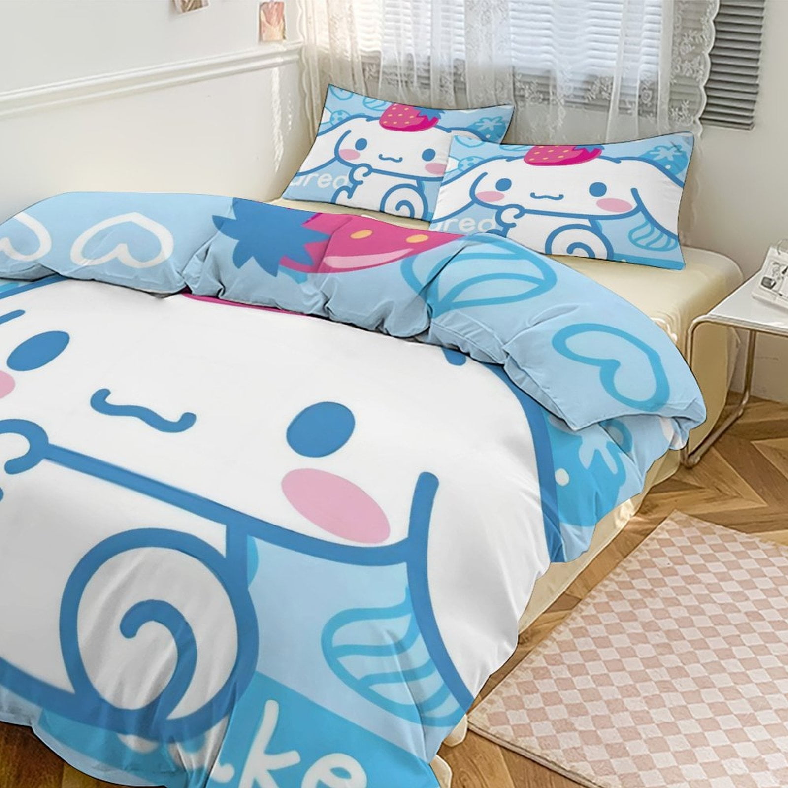 Sanrio Cinnamoroll Kids Bedding Set 3 Piece Set Cartoon Double-sided ...