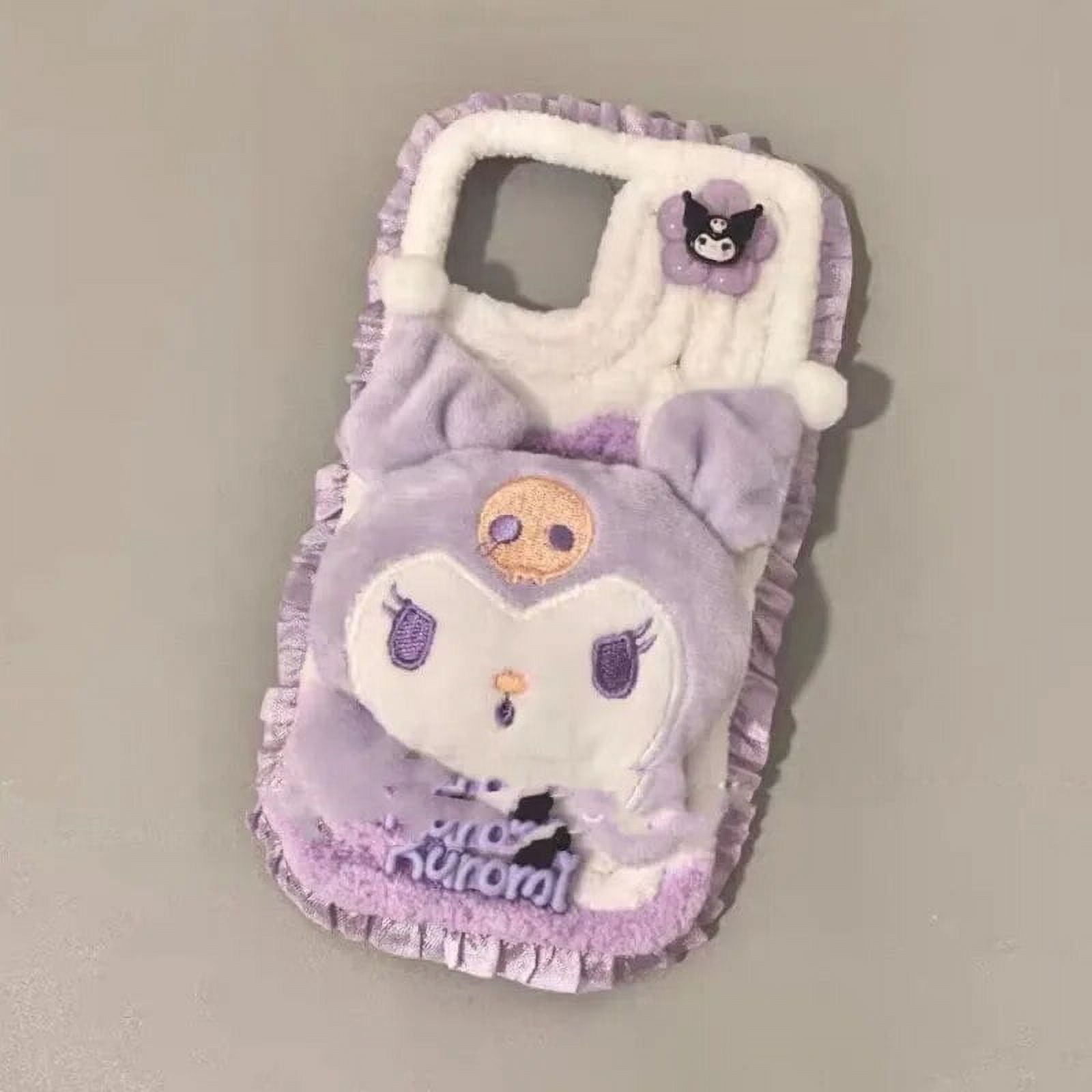 Sanrio Cinnamoroll Kuromi Cartoon Cute 3D Stere Fur Cotton Phone Case ...