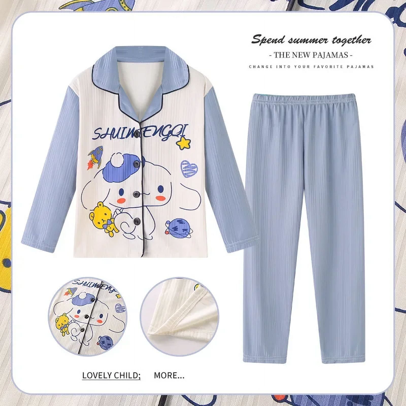 Sanrio Cinnamoroll Kuromi Pochacco Pajamas Set Cartoon Anime My Melody ...