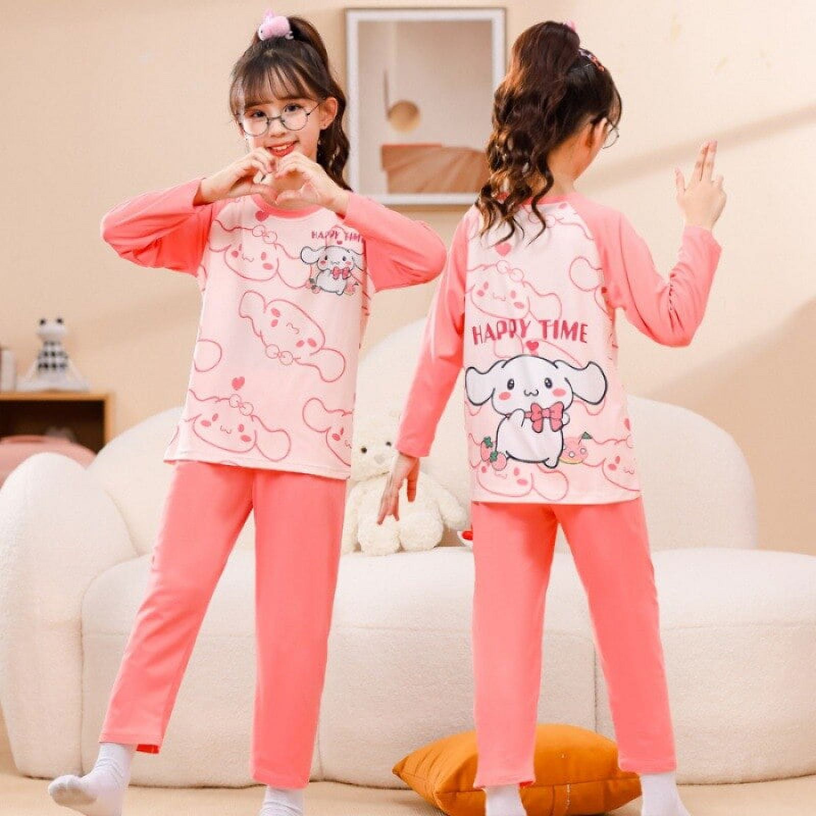 Sanrio Cinnamoroll My Melody Kuromi Kawaii Cartoon Pajamas Round Neck ...