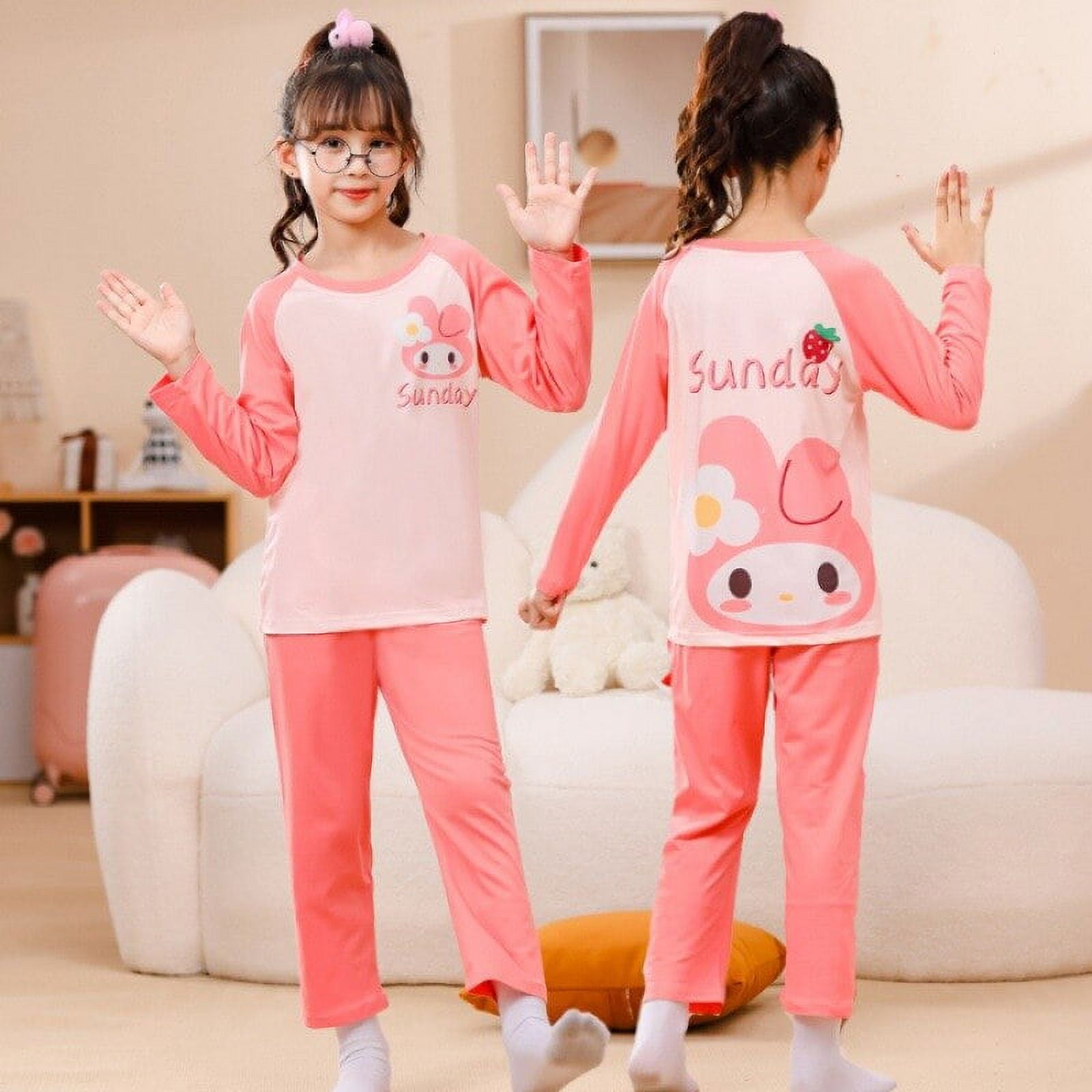 Sanrio Cinnamoroll My Melody Kuromi Kawaii Cartoon Pajamas Round Neck ...
