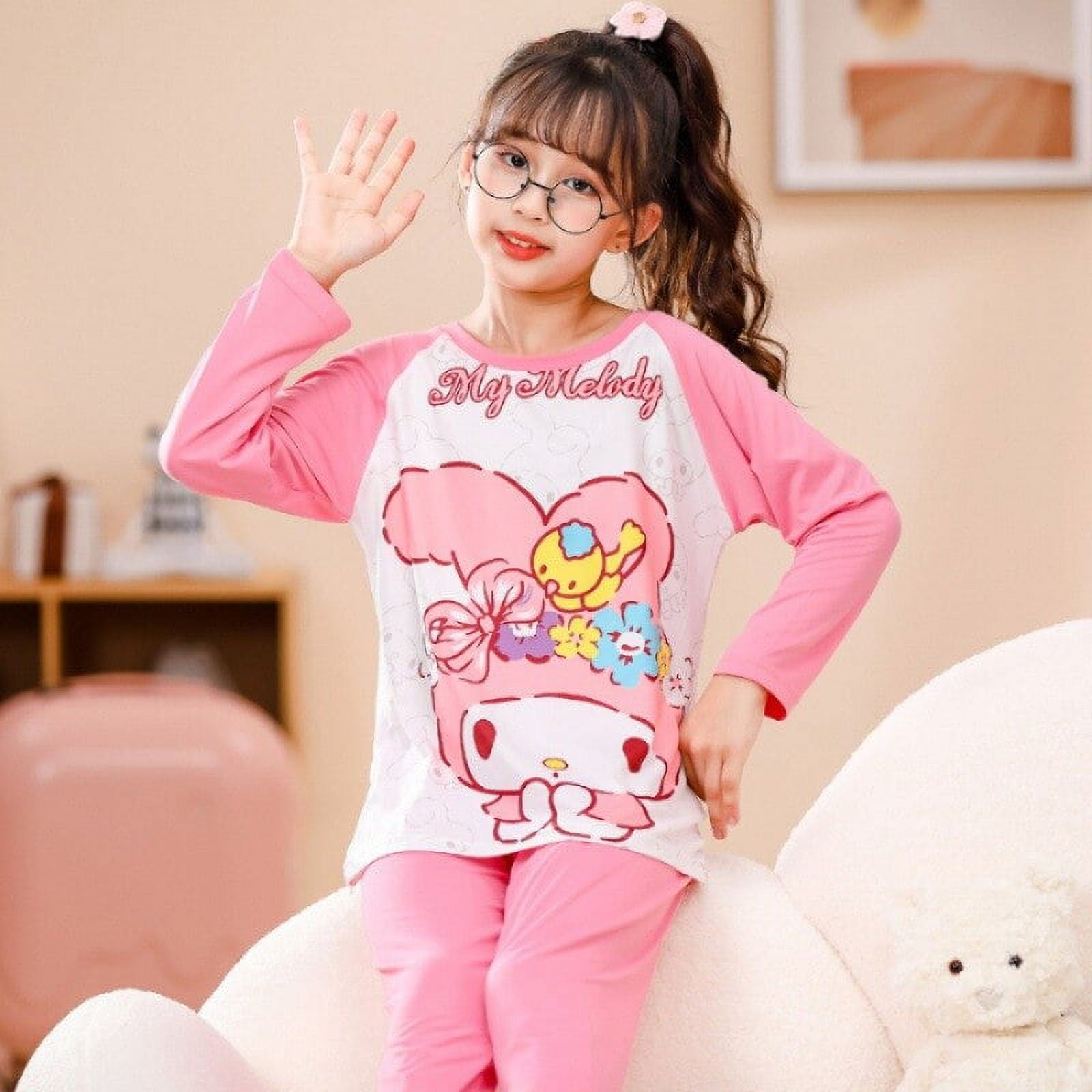 Sanrio Cinnamoroll My Melody Kuromi Kawaii Cartoon Pajamas Round Neck ...