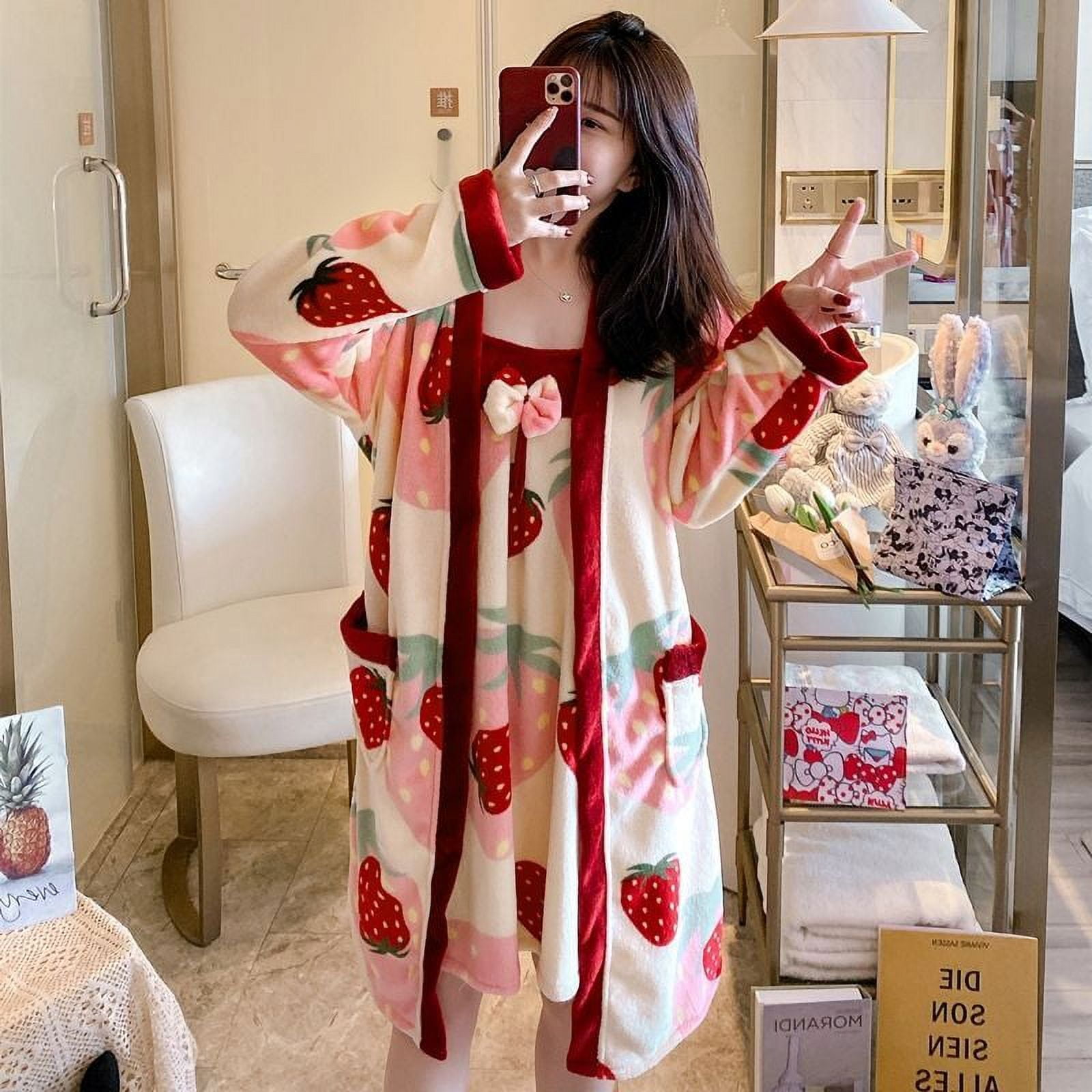 Sanrio Cinnamoroll My Melody Plush Cotton Nightdress With Robe Two ...