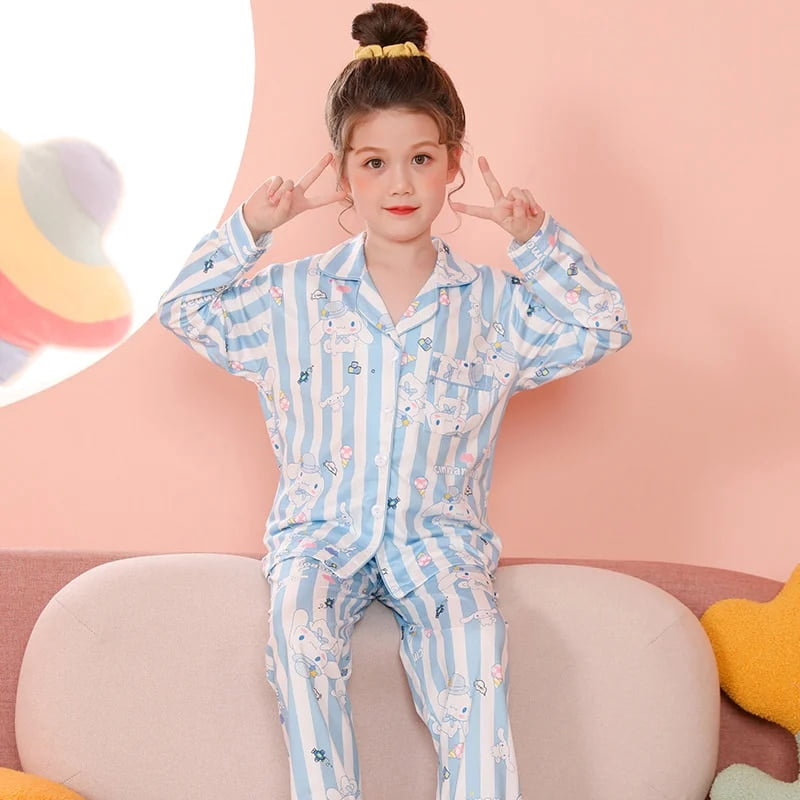 Sanrio Cinnamoroll Pajamas Set Kuromi Hello Kitty Melody Children ...