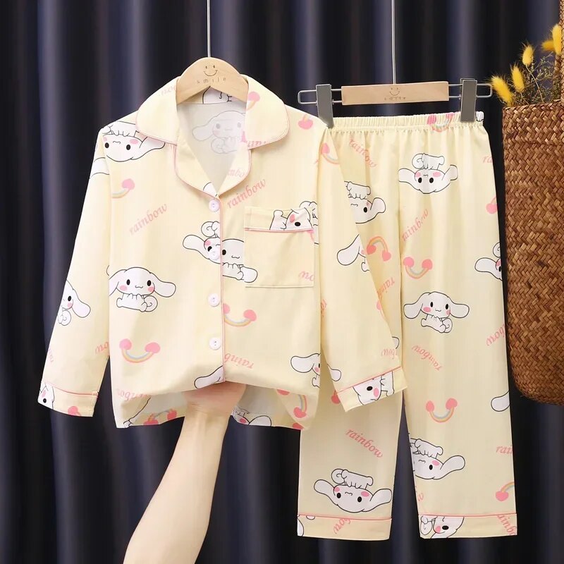 Sanrio Cinnamoroll Pajamas Set Long-Sleeved Cartoon My Melody Kuromi ...