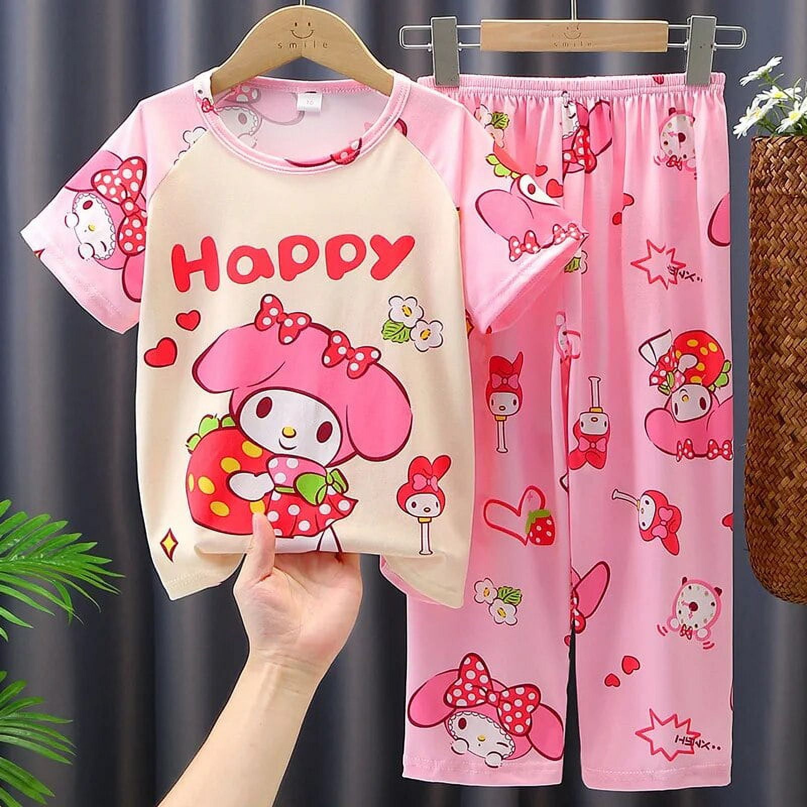 Sanrio Cinnamoroll Pajamas Suit Hello Kitty Sleepwear Kuromi Melody ...