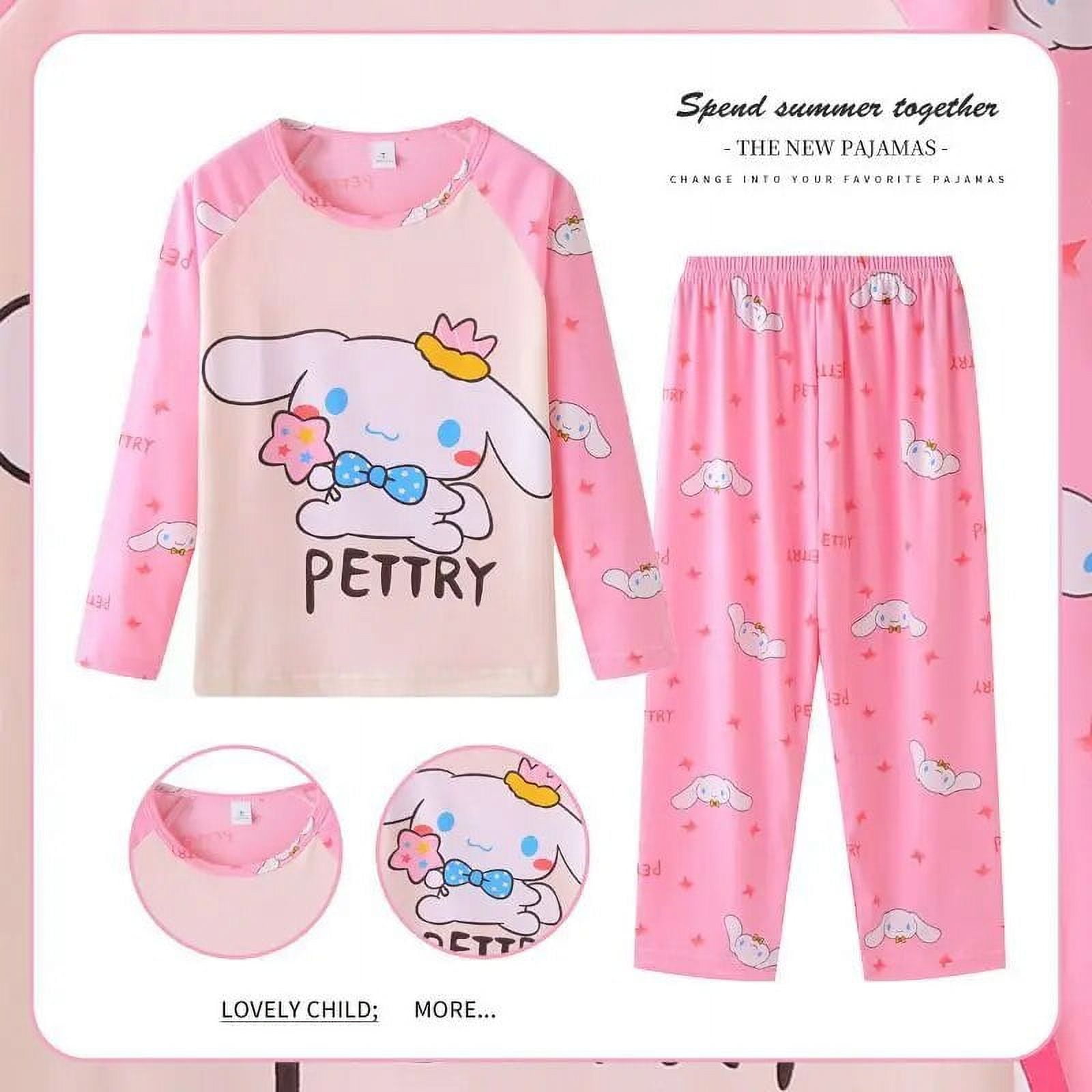 Sanrio Cinnamoroll Pajamas Suit Hello Kitty Sleepwear Kuromi Melody ...