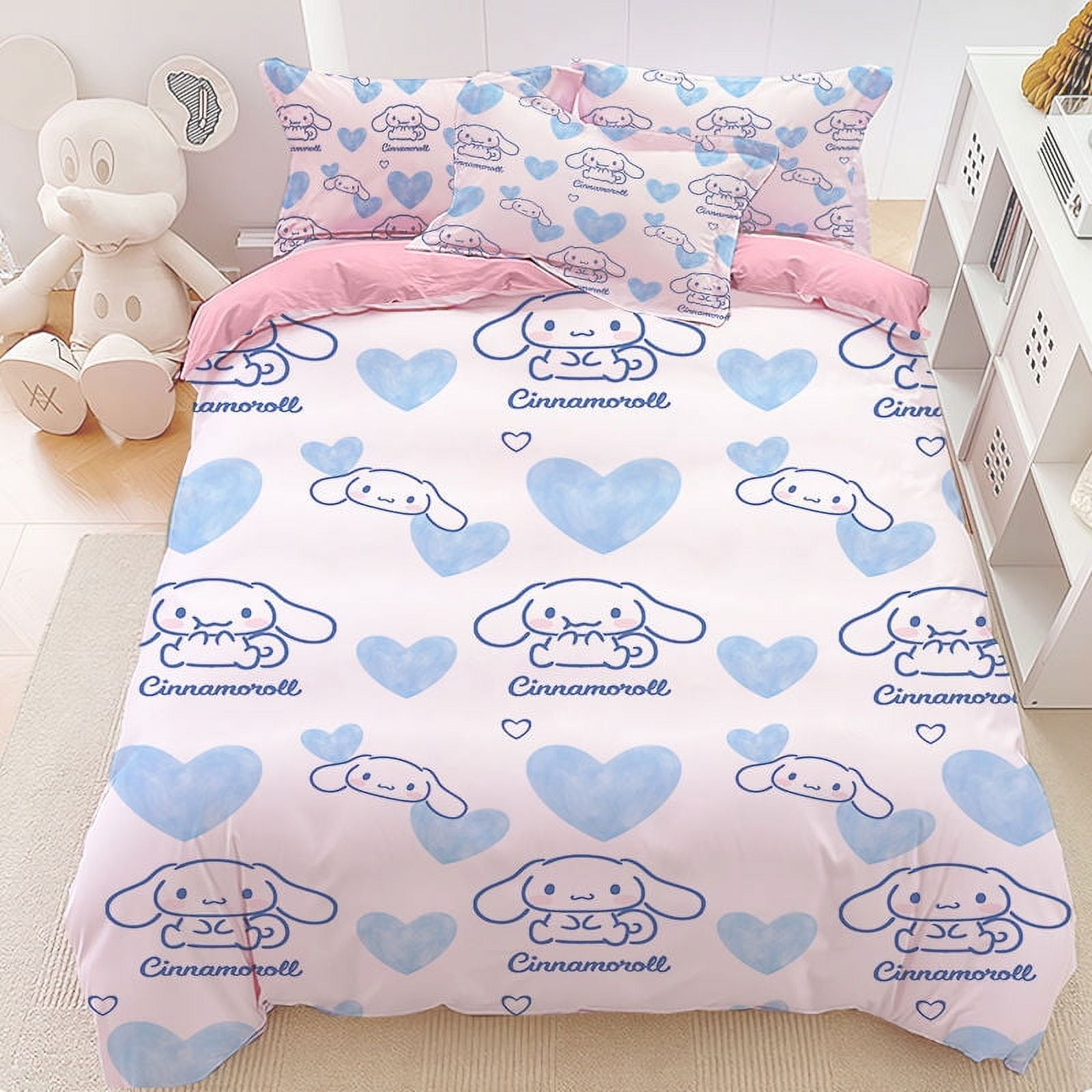 Sanrio Cinnamoroll Summer Cartoon Four-piece Set Cute Kuromi Melody Bed ...