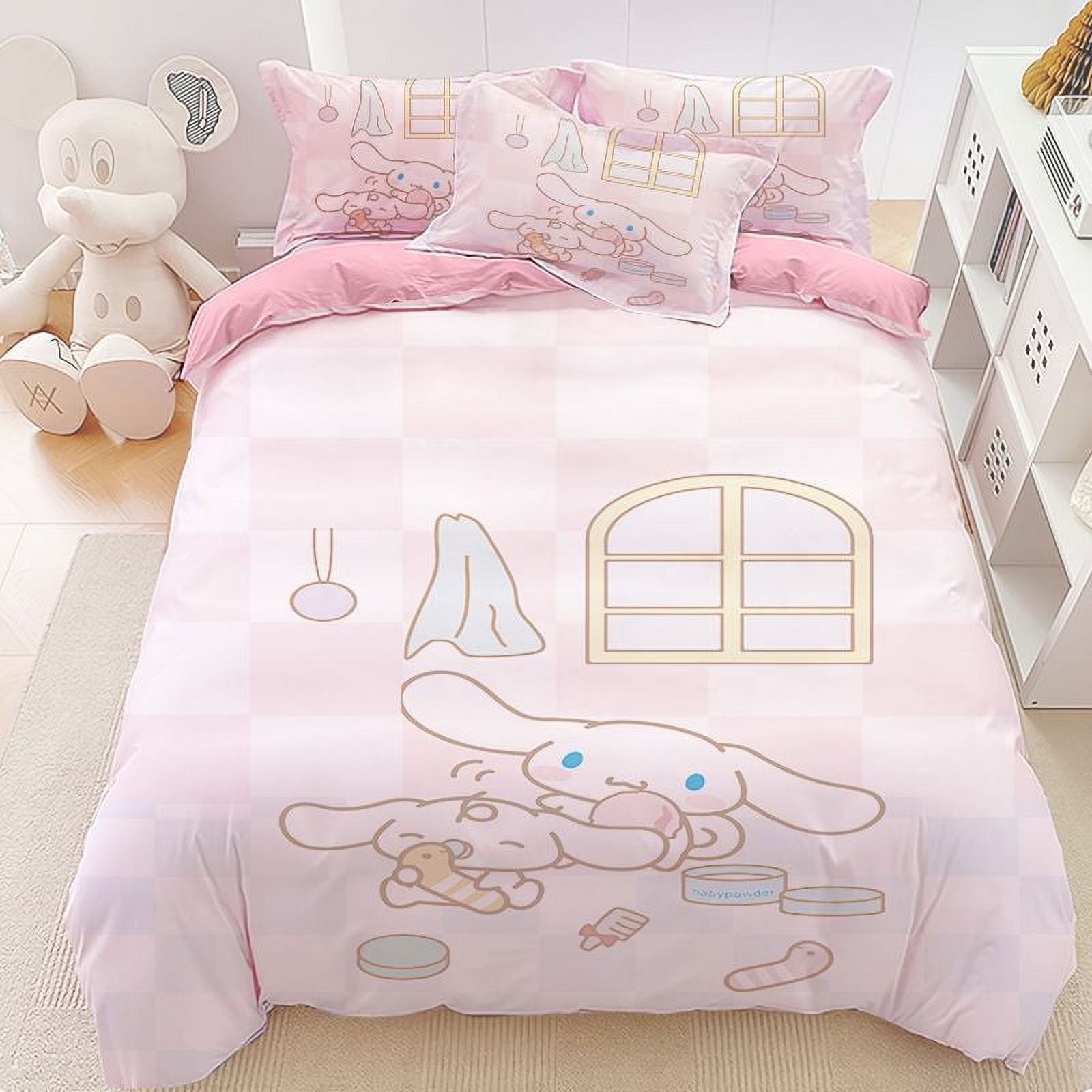 Sanrio Cinnamoroll Summer Cartoon Four-piece Set Cute Kuromi Melody Bed ...