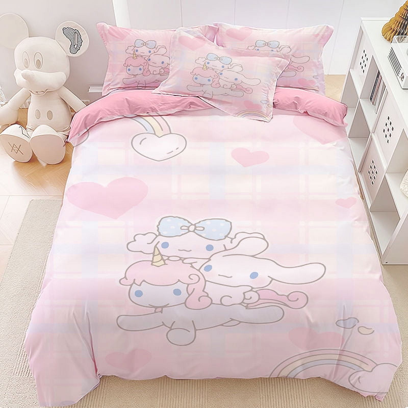Sanrio Cinnamoroll Summer Cartoon Four-piece Set Cute Kuromi Melody Bed ...