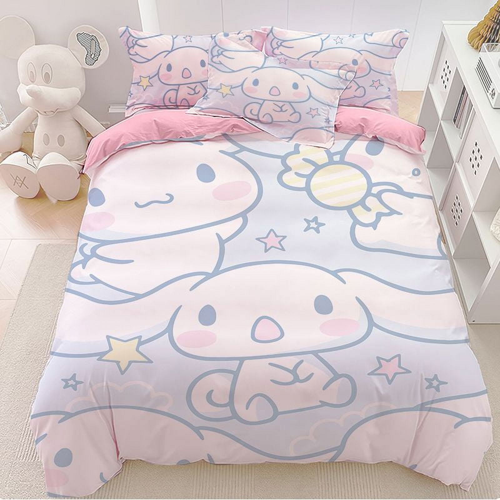 Sanrio Cinnamoroll Summer Cartoon Four-piece Set Cute Kuromi Melody Bed ...