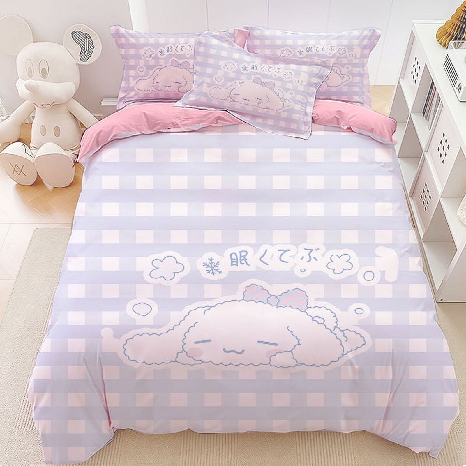 Sanrio Cinnamoroll Summer Cartoon Four-piece Set Cute Kuromi Melody Bed ...