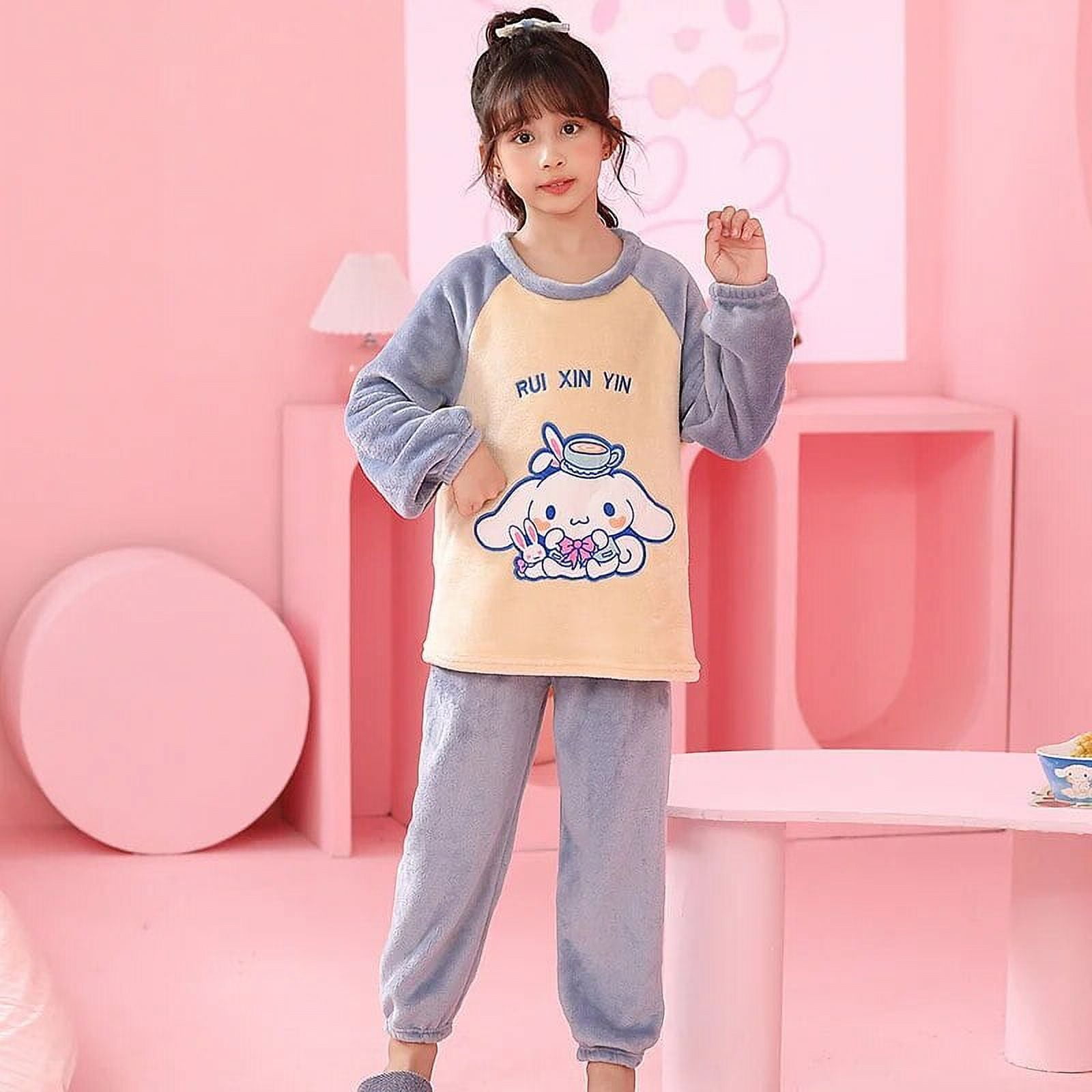 Sanrio Cinnamoroll Thicken Children Pajamas Set Kuromi Melody Winter ...