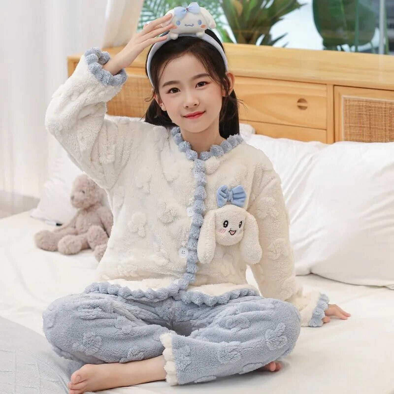Sanrio Cinnamoroll Winter Thicken Children Pajamas Set Kuromi Kitty Boy ...