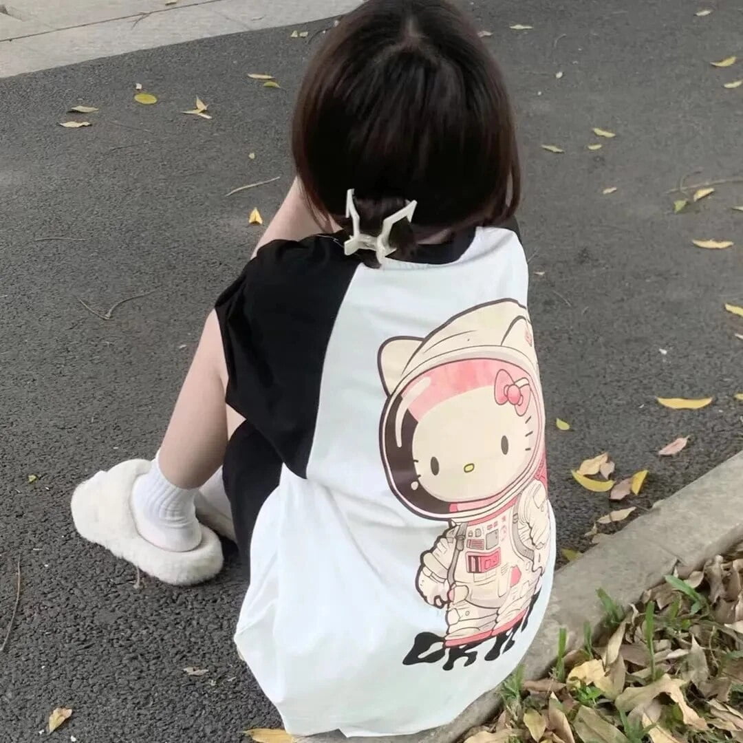 Sanrio Clothes Hello Kitty T-shirt Y2k Pompom Purin Kawaii Anime Print ...