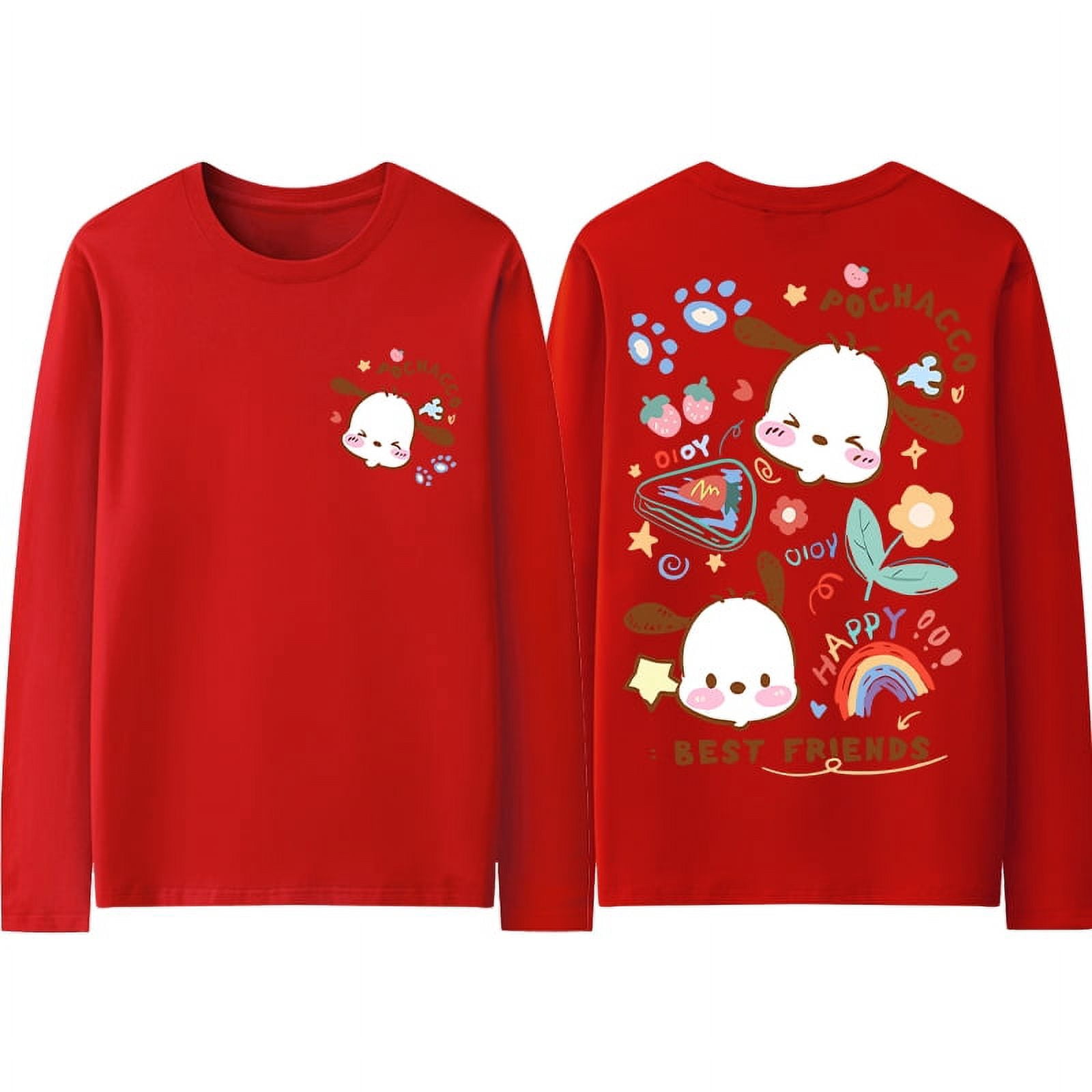 Sanrio Co-long Sleeve T-shirt Women 2024 New Pacha Dog Kulomi Yugui Dog ...