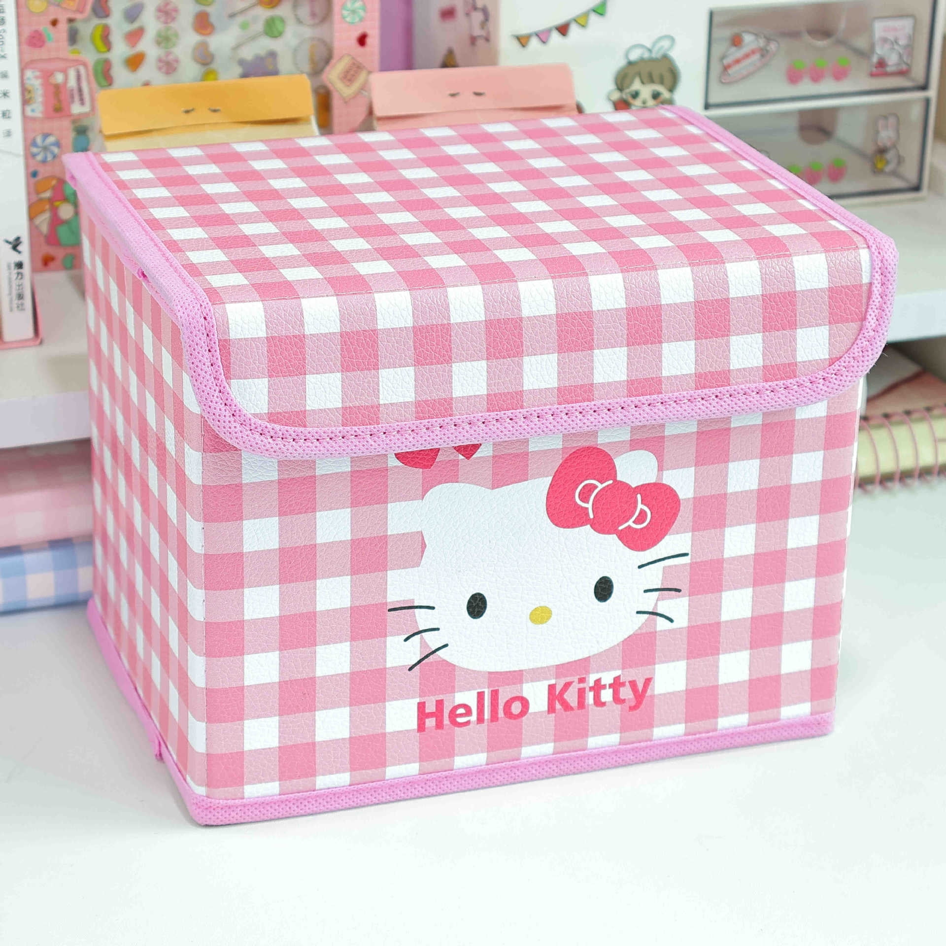 Sanrio Collapsible Storage Bin with Lid Hello Kitty Decorative ...