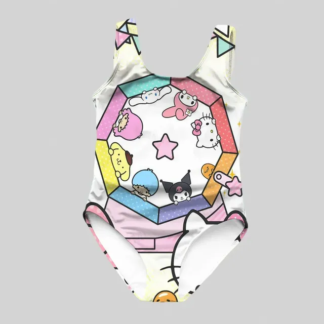 Sanrio Collection 3D Printed Girls One Piece Swimsuit Octagon Pudding ...