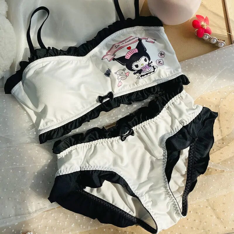 Sanrio Cute Cartoon Kuromi My Melody Cinnamoroll Printed Bikini Girl