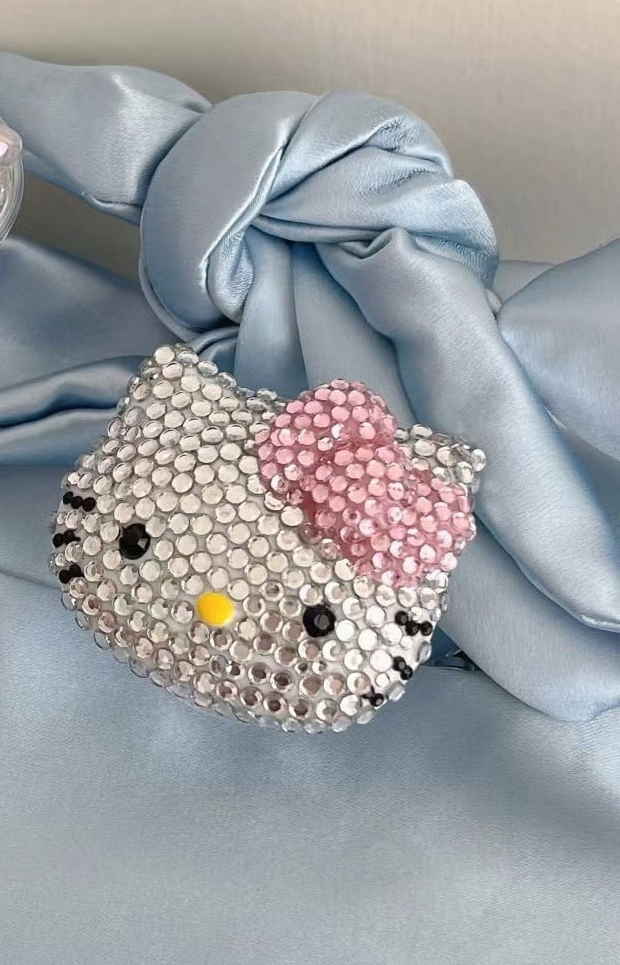 Sanrio Cute Hello Kitty Cat 3D Diamond Bow Kitty Bling Glitter Bracket ...