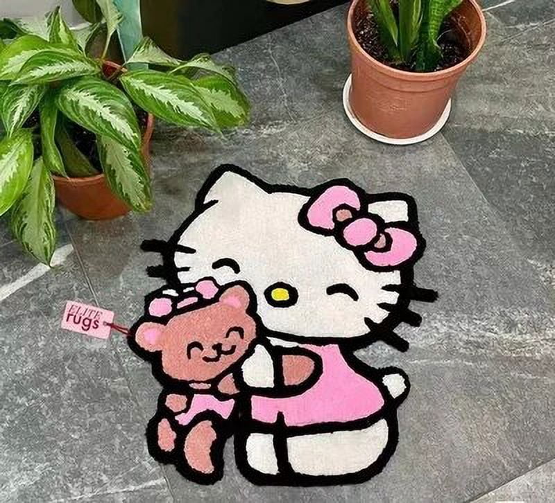 Sanrio Cute Hello Kitty Floor Mat Bedroom Bedside Rugs Decorative ...