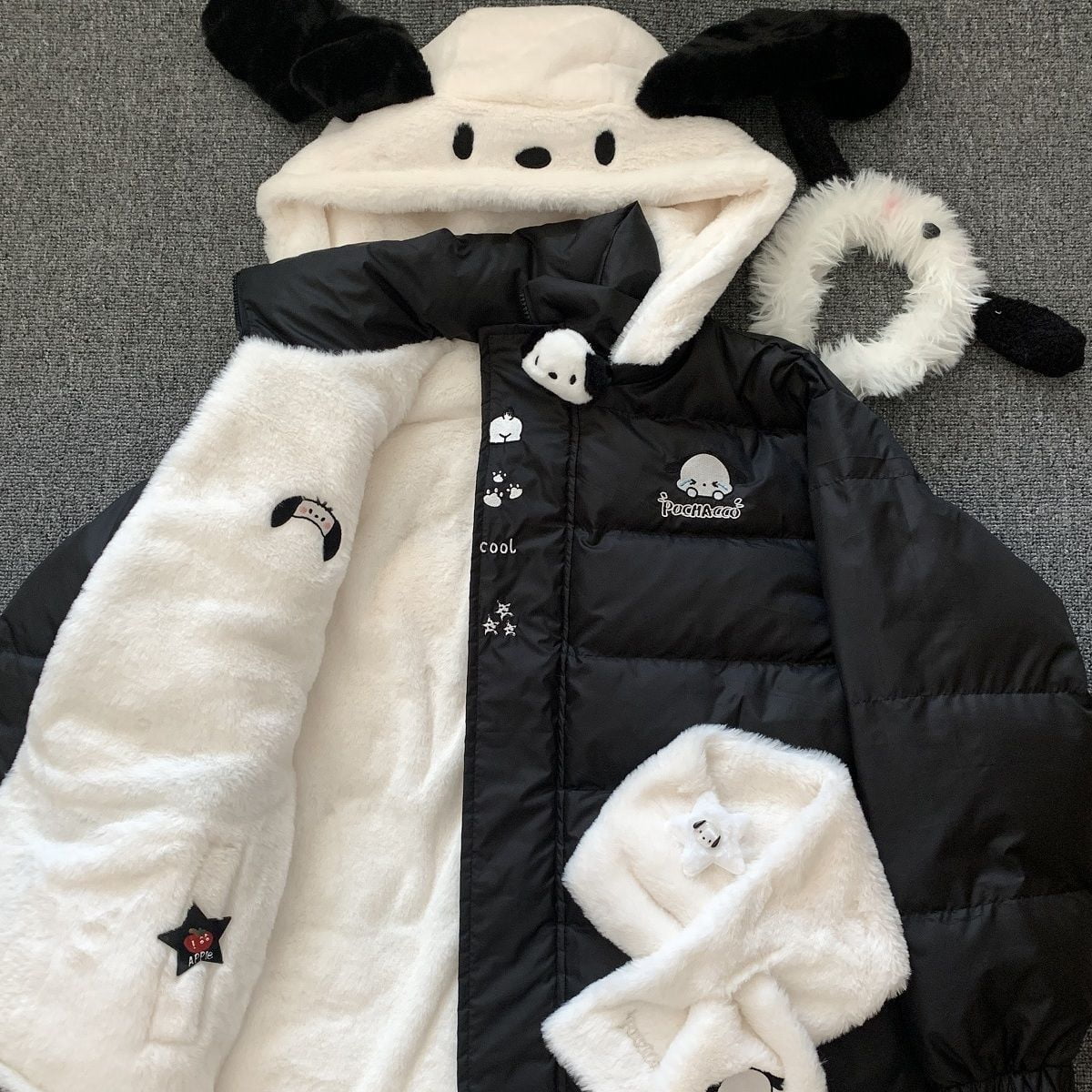 Sanrio Cute Hello Kitty Pochacco Plus Velvet Thicken Reversible Cotton ...