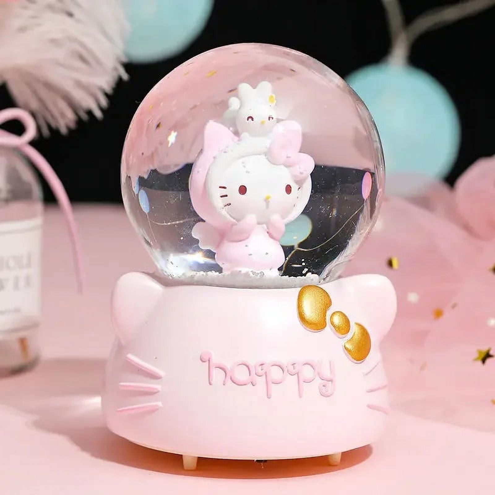 Sanrio Cute Hello Kitty Snowflake Music Box Crystal Ball Birthday Gift ...