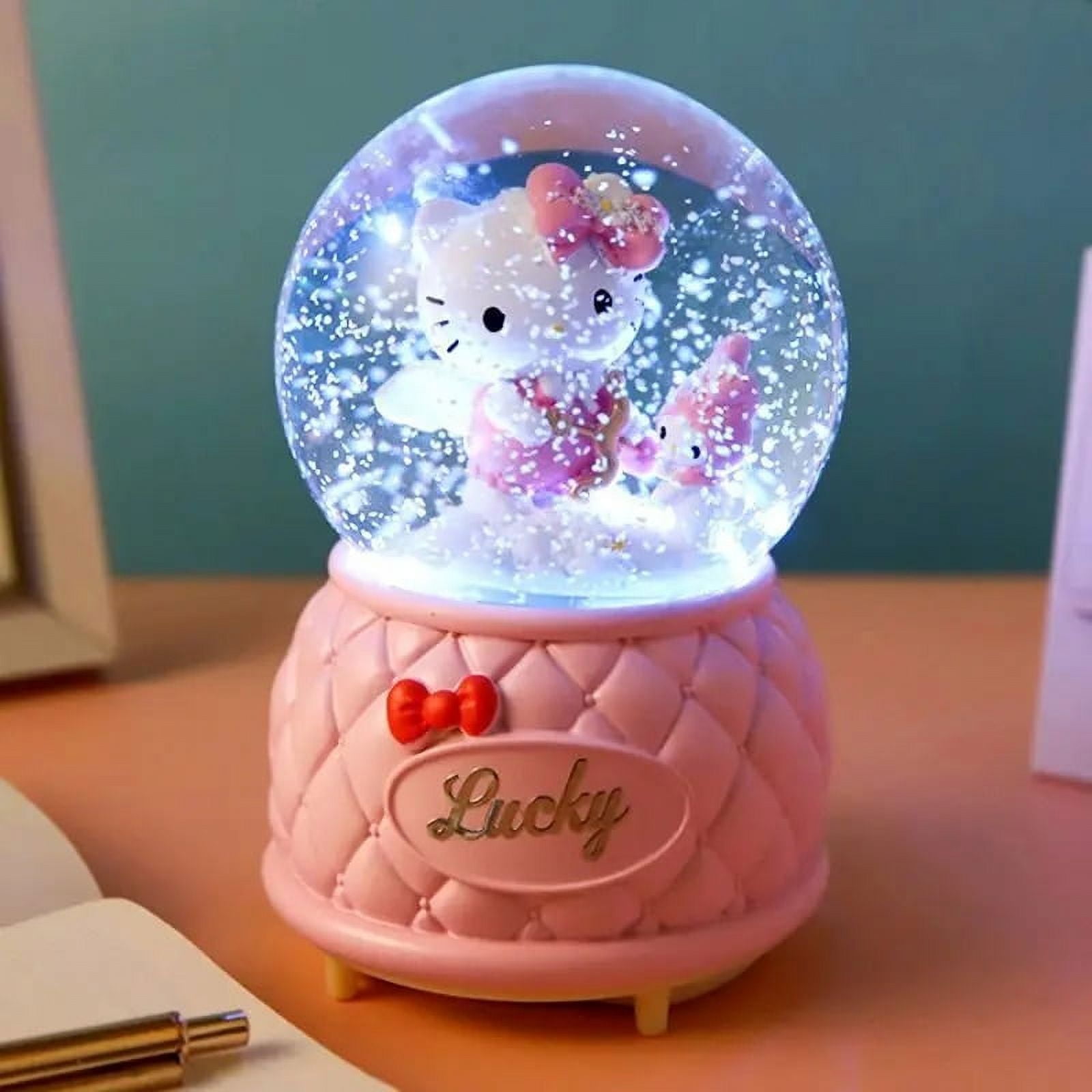 Sanrio Cute Hello Kitty Snowflake Music Box Crystal Ball Birthday Gift ...