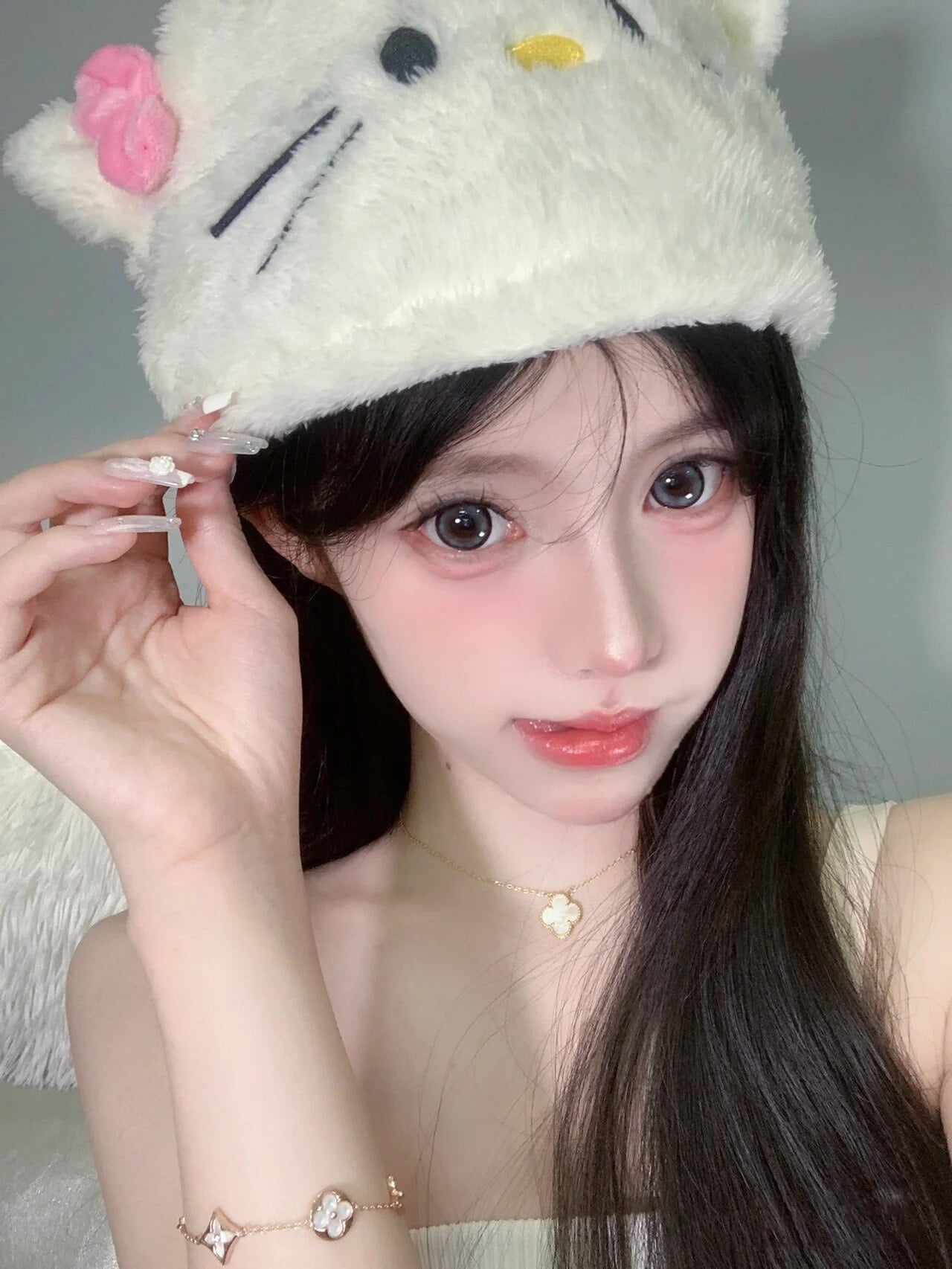 Sanrio Cute Hellokitty Cartoon Hat Kawaii Kuromi Plush Ear Protection ...