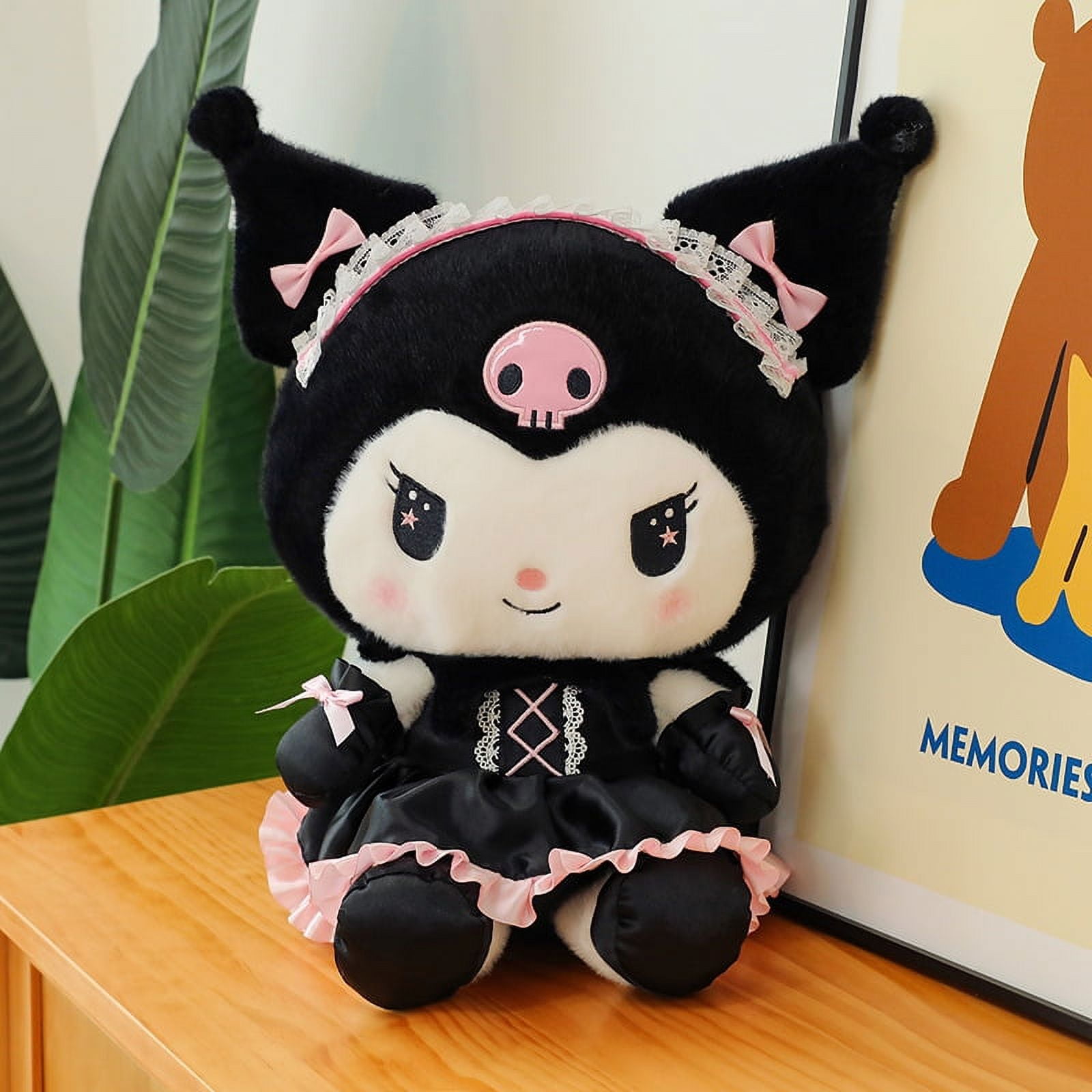 Sanrio Cute Kuromi Plush Toy 60cm Cartoon Black Skirt Uniform Kuromi ...