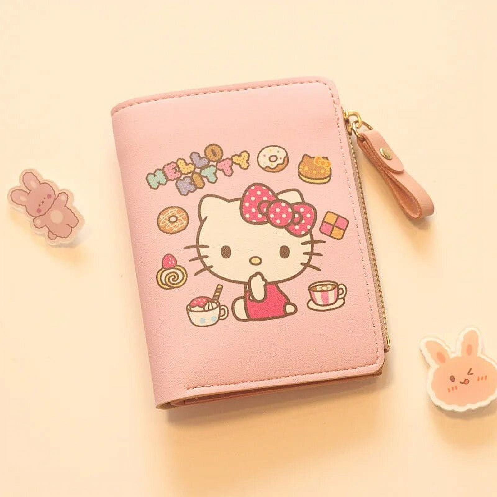 Sanrio Cute Wallet Hello Kitty Coin Purse Kawaii Leather Card Holder ...
