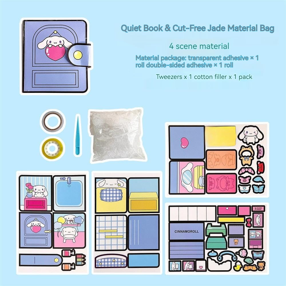 Sanrio DIY Quiet Book Kuromi Cinnamoroll Melody Handmade Semi-Finished ...