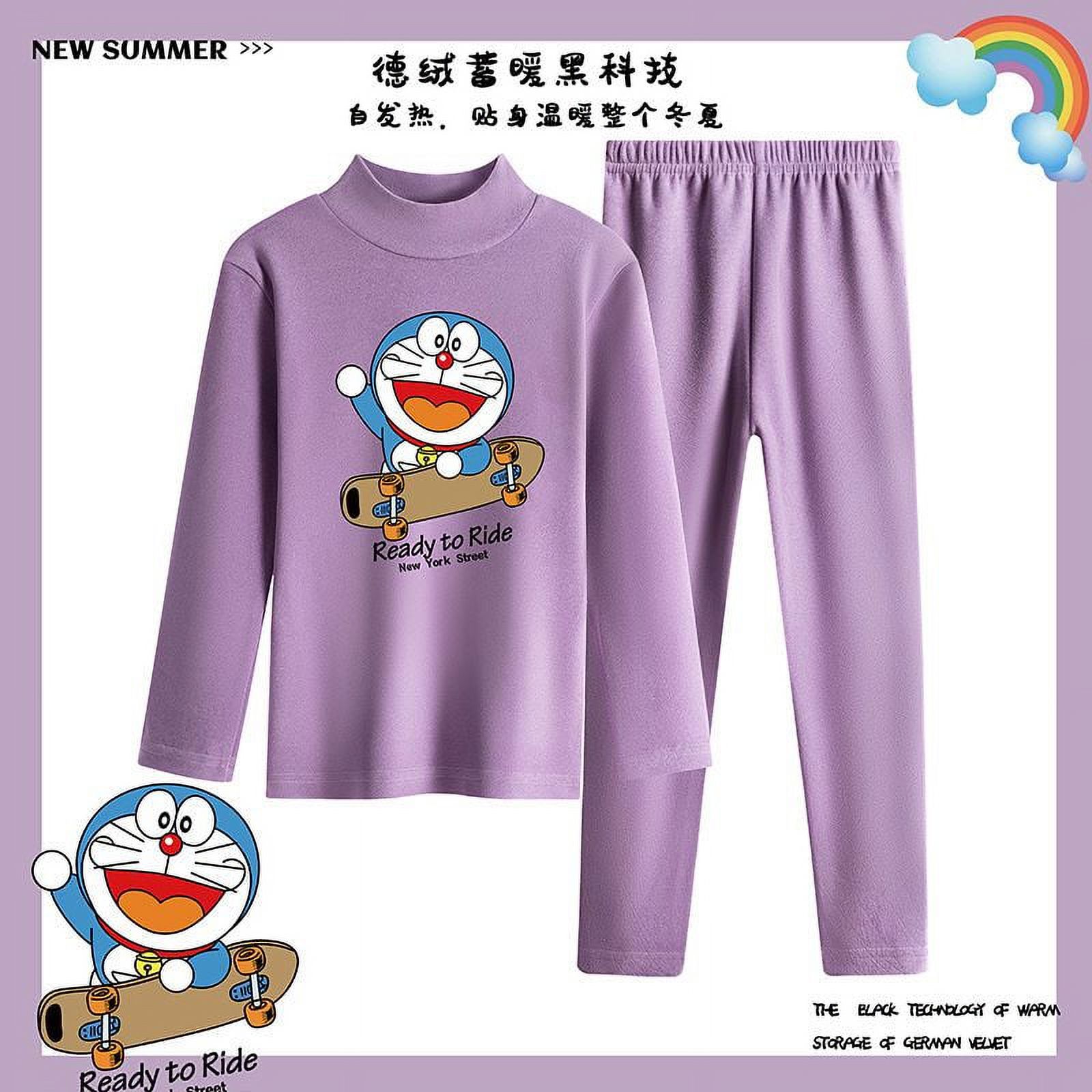 Sanrio Derong Childrens Thermal Underwear Autumn Winter Set Cinnamoroll Hello Kitty Girl Cartoon ...