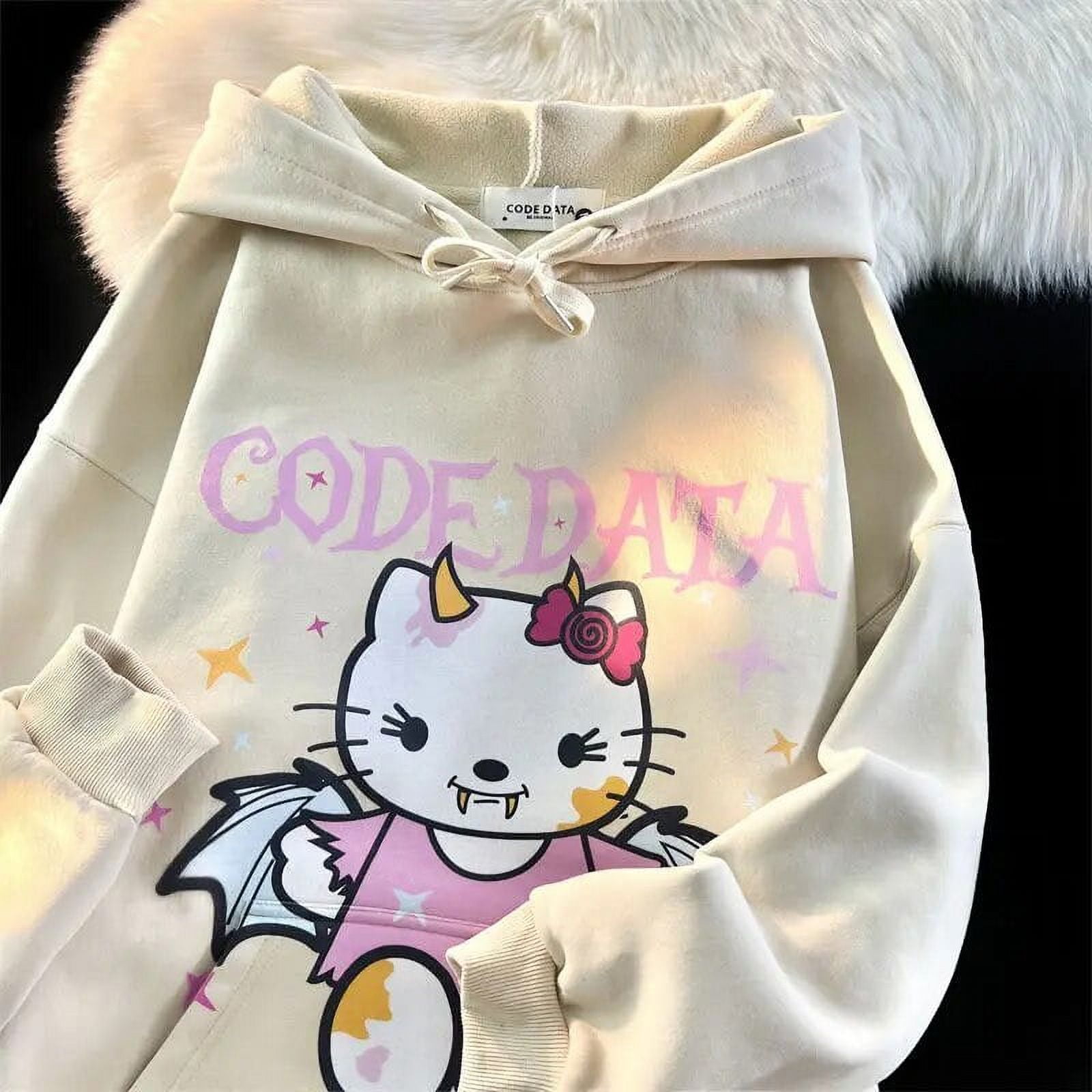 Sanrio Devil Hello Kitty New Hoodie Girls Women Harajuku Trend ...