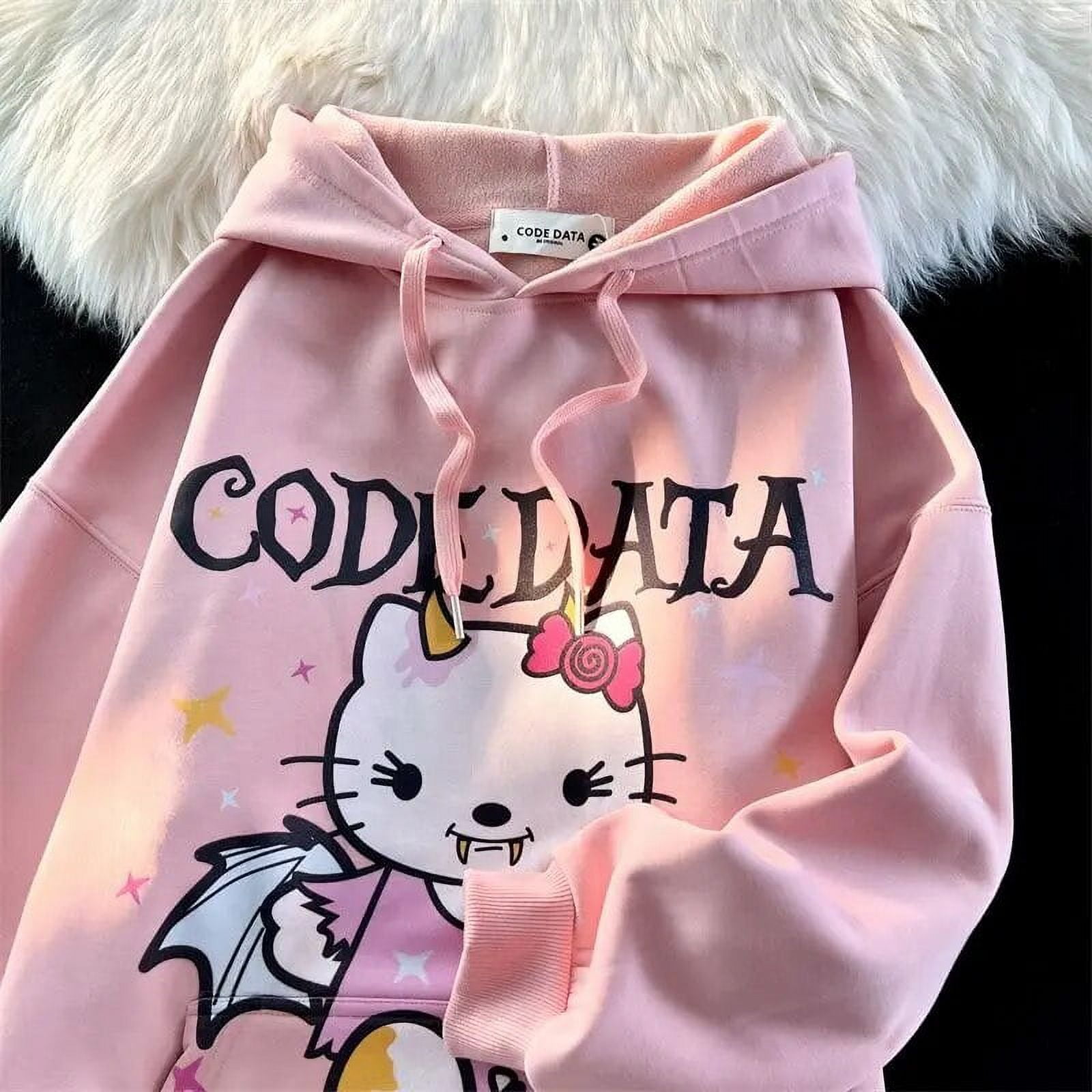 Sanrio Devil Hello Kitty New Hoodie Girls Women Harajuku Trend ...